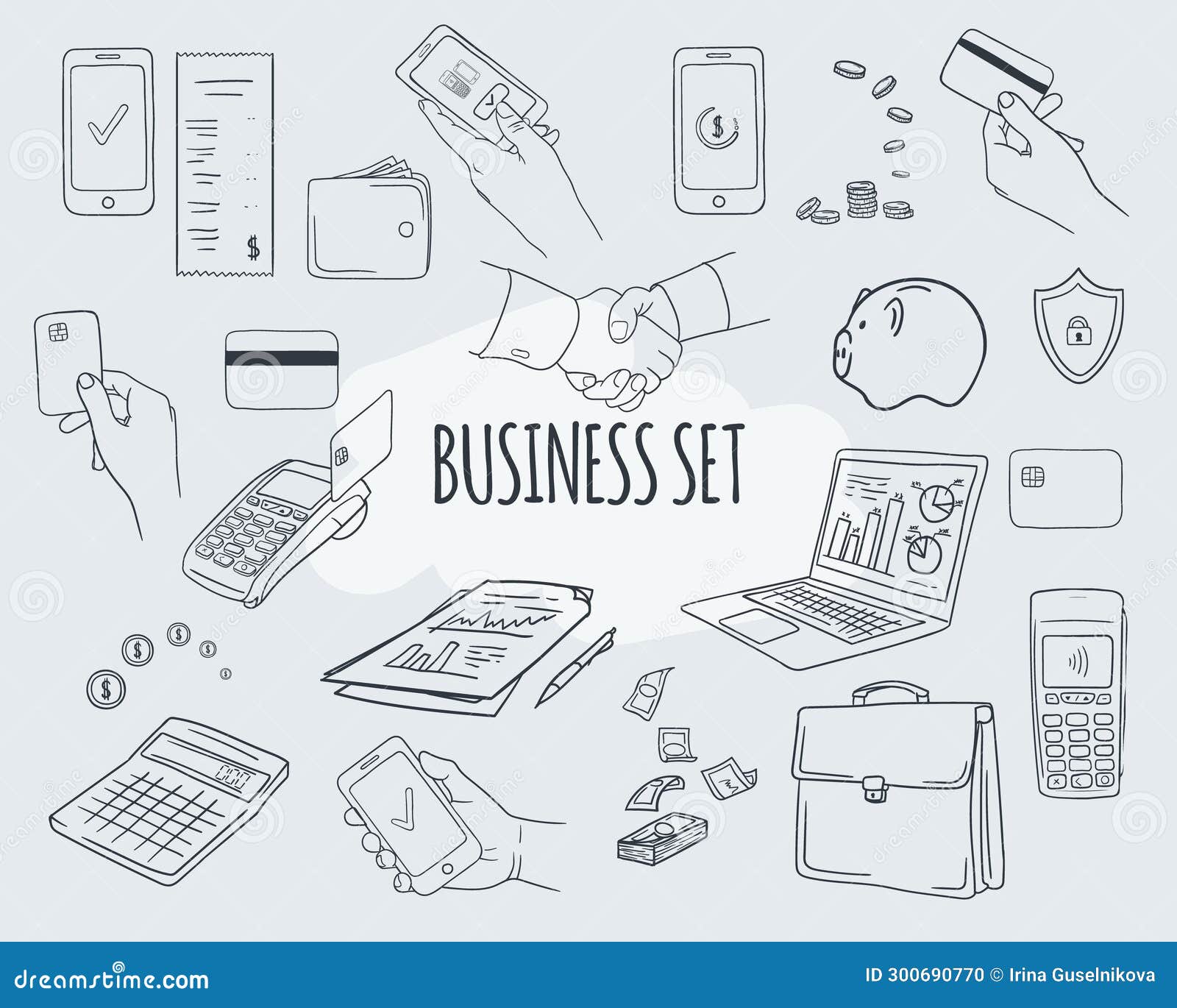 Vector Element Set: Business, Finance, Payment Systems, Money and ...