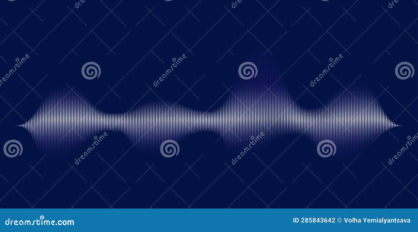 Vector Element of the Sound Wave. White Sound Wave on a Blue Background ...