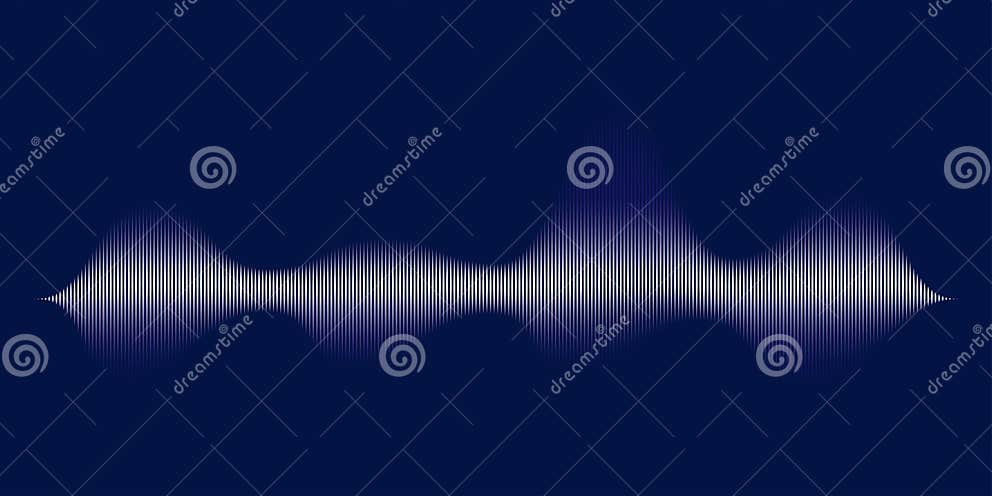 Vector Element of the Sound Wave. White Sound Wave on a Blue Background ...