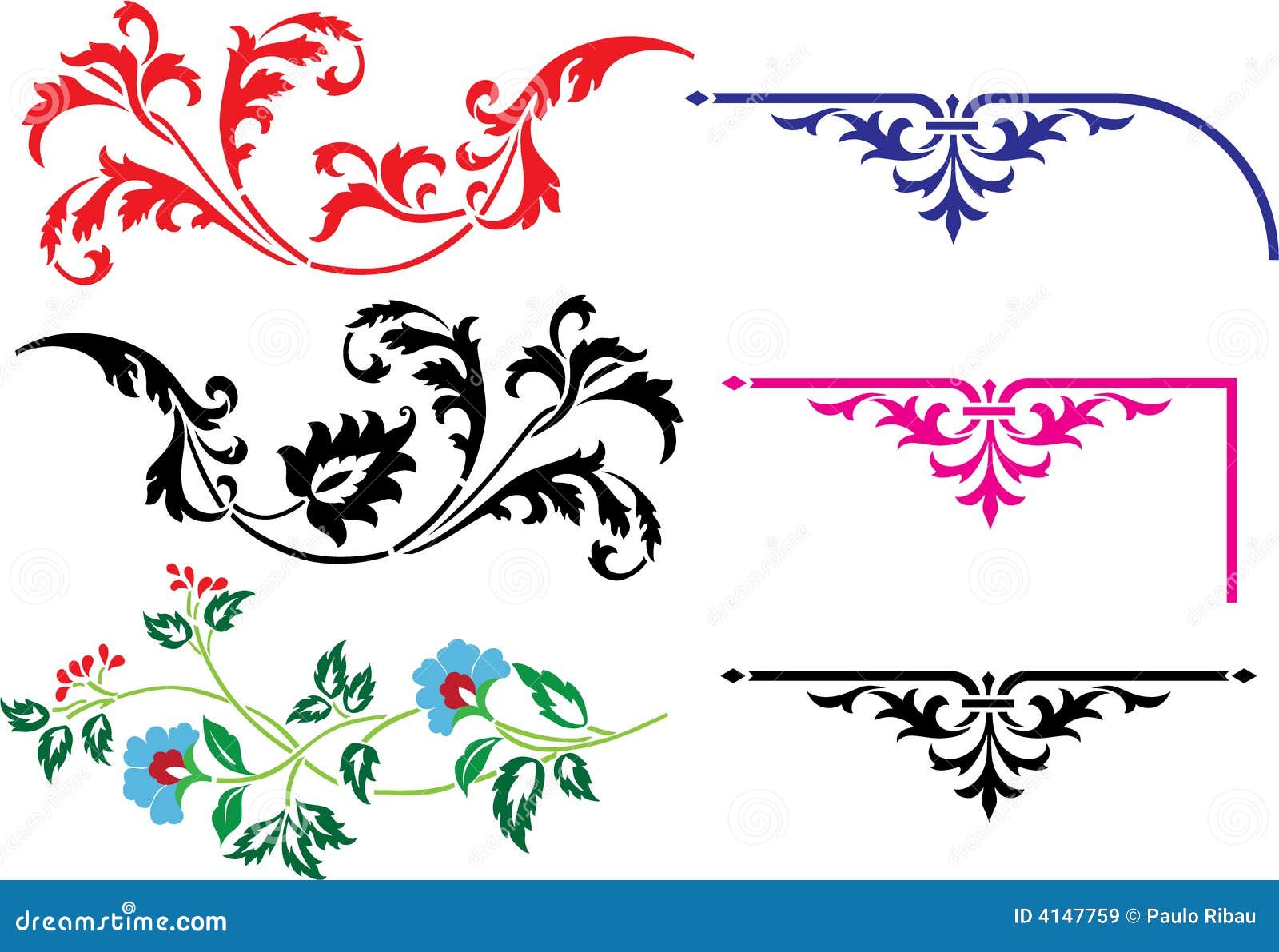 Vector Elements Stock Vector Illustration Of Accent Flower 4147759