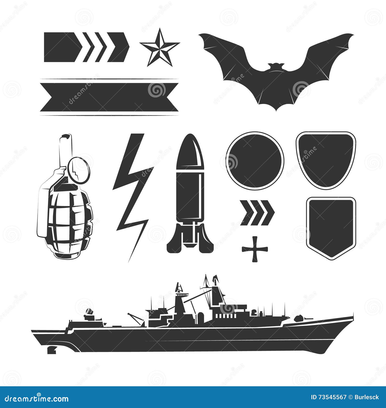 Vector Elements For Army, Airforce And Navy Patches Labels ...