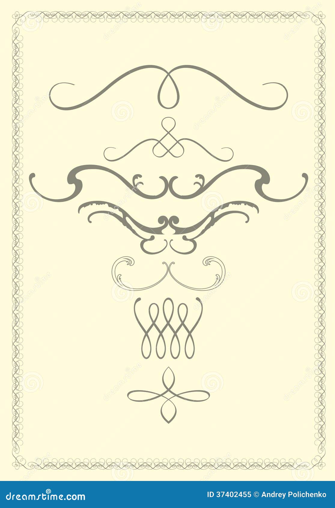 Vector Elements Calligraphic Frame Stock Vector - Illustration of ...