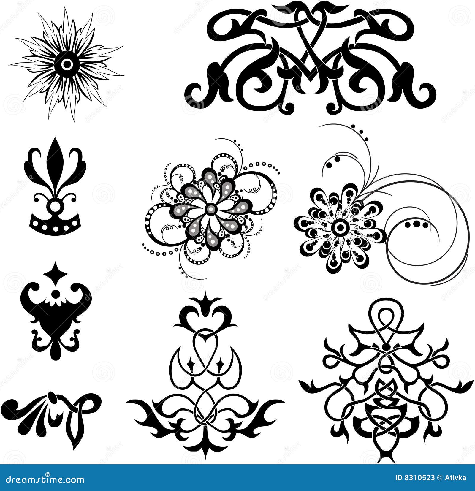 Vector elements for dekor stock vector. Illustration of branch - 8310523