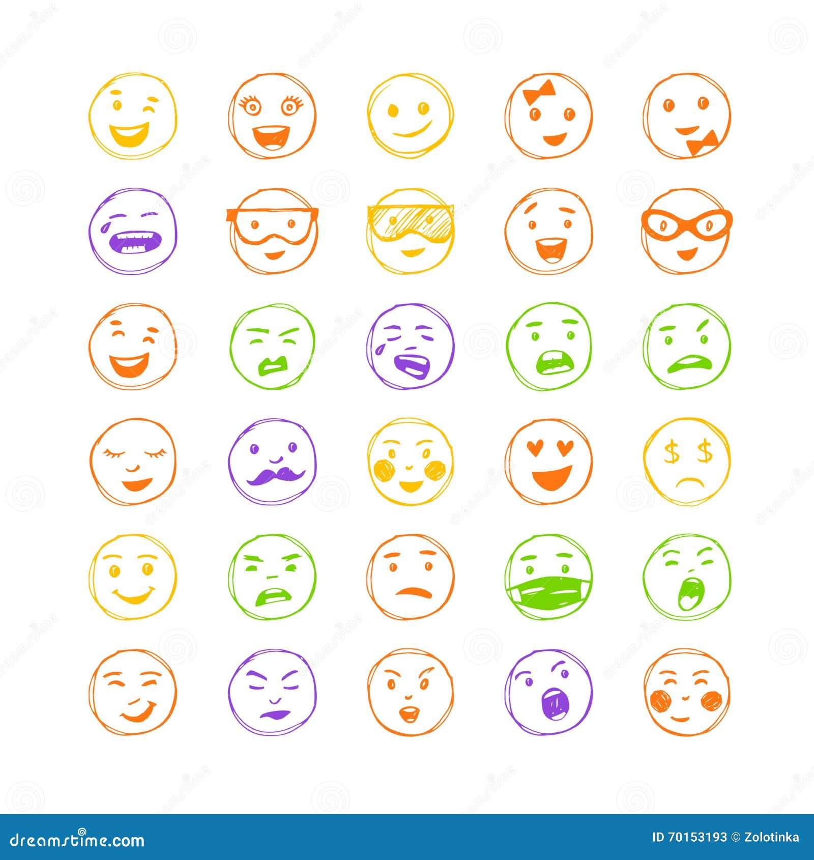 Vector Elements for Emotion, Internet Web Icons. Stock Vector ...