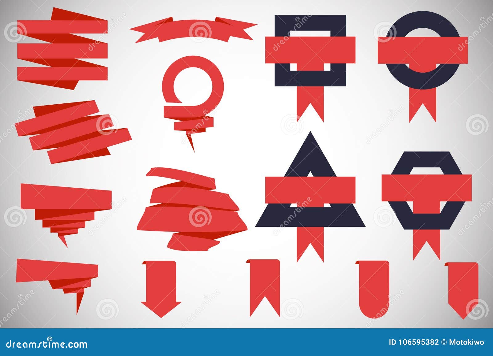 Set of Modern Ribbons Design Collection. Stock Illustration ...