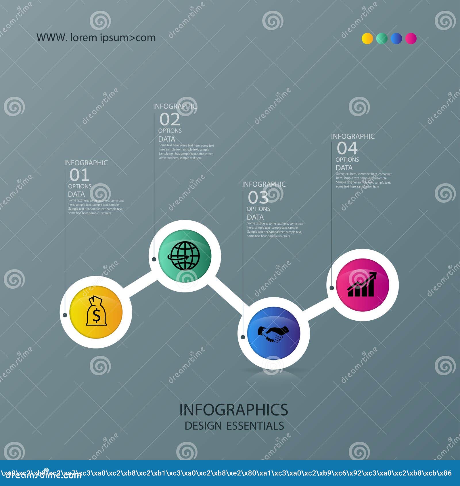 Vector Elements of Infographic Line Graph Template. Stock Vector ...