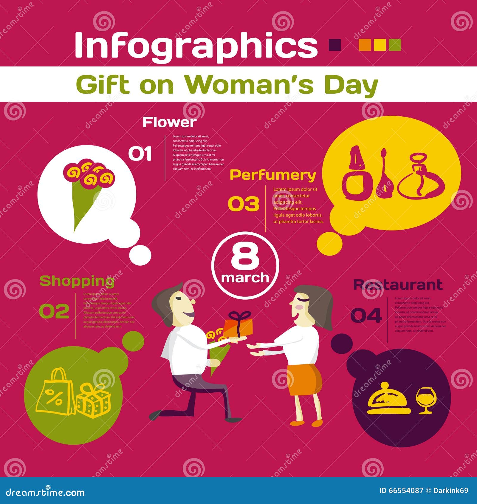 Vector Elements for Infographic. Template for Gift on Woman S Stock ...