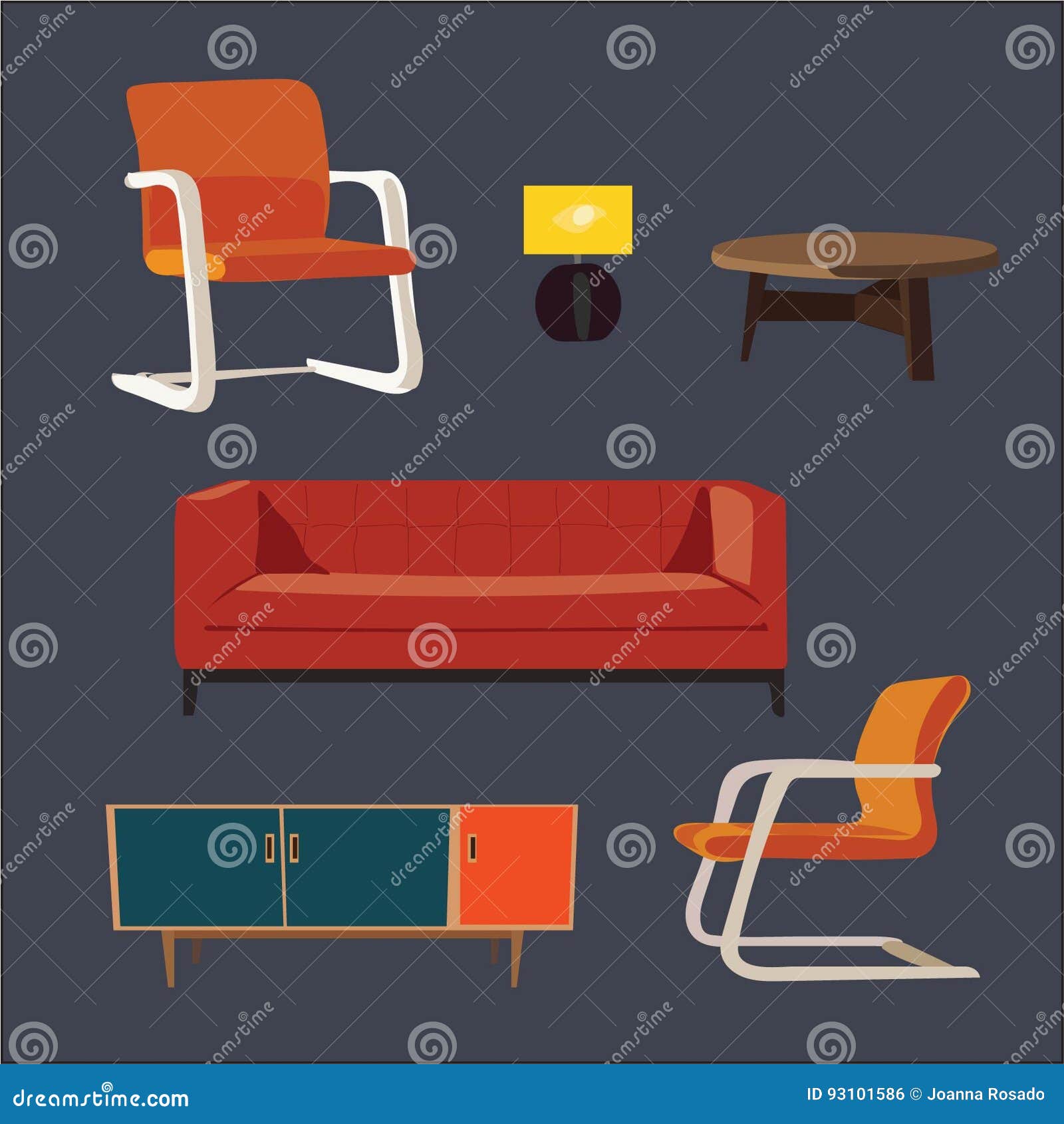 Vector Elements for Interior Design Stock Vector - Illustration of ...