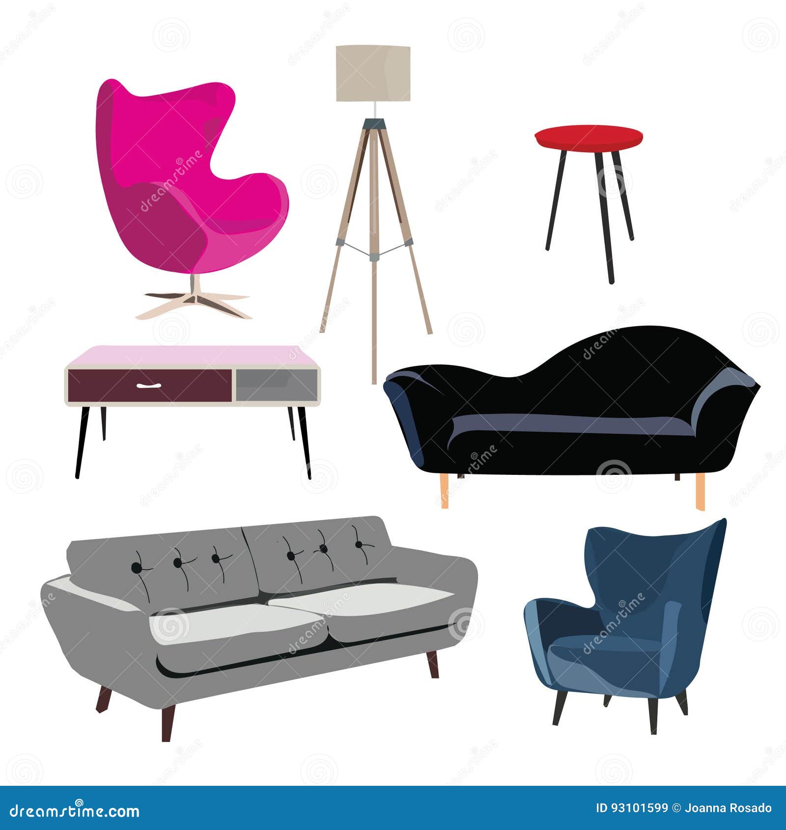 Vector Elements for Interior Design Stock Vector - Illustration of ...
