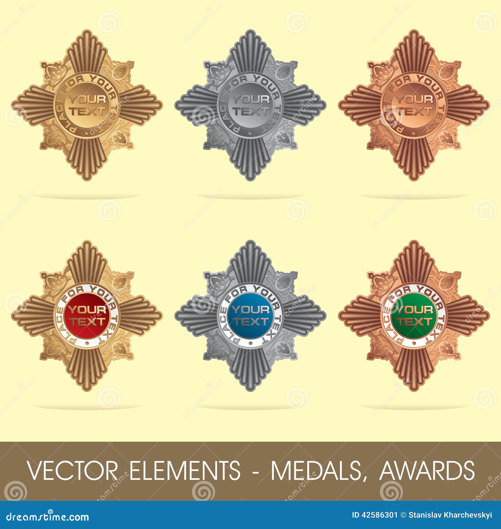 Vector Elements - Medals, Awards Stock Vector - Illustration of medals ...