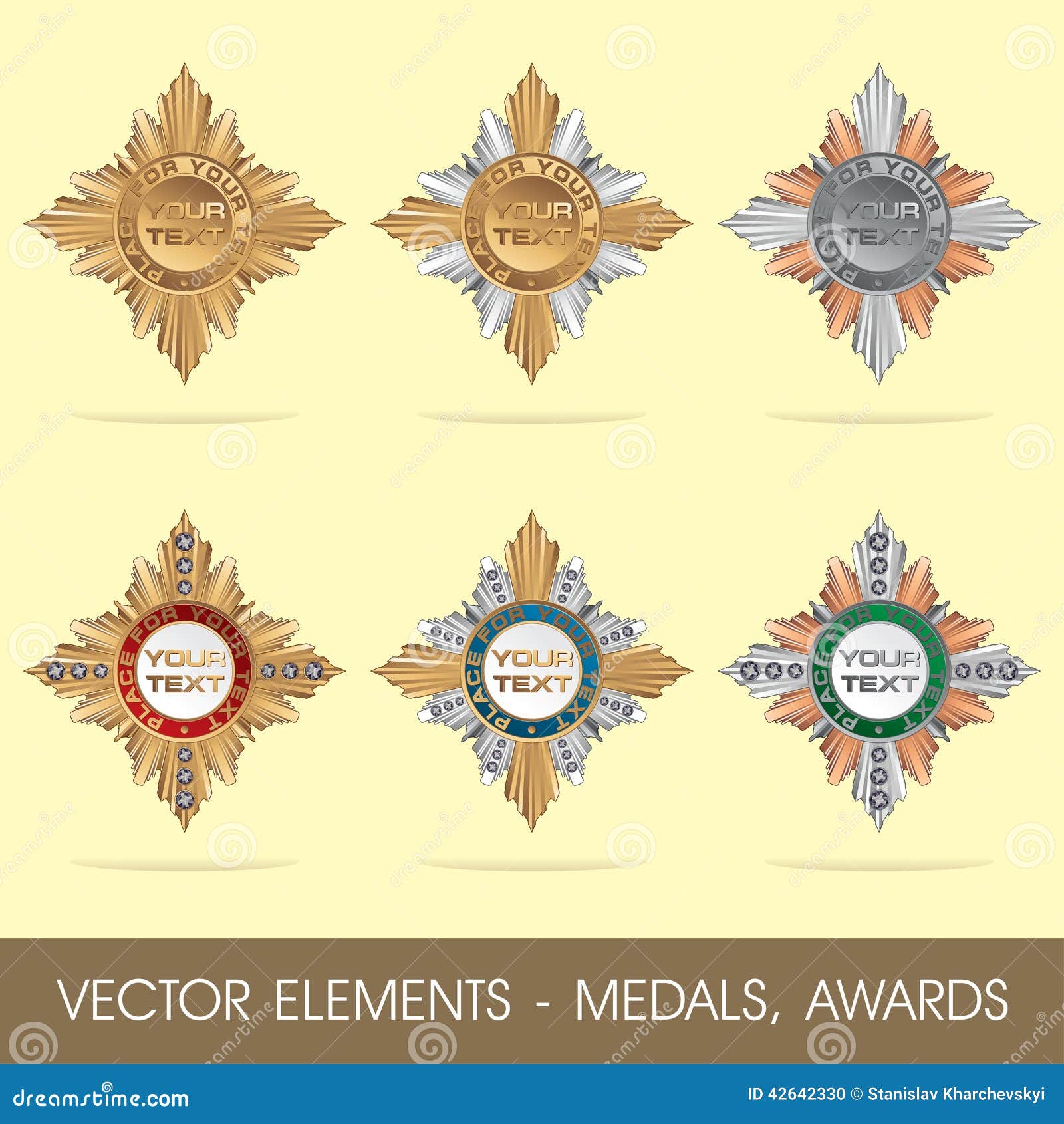 Vector Elements - Medals, Awards Stock Vector - Illustration of icon ...