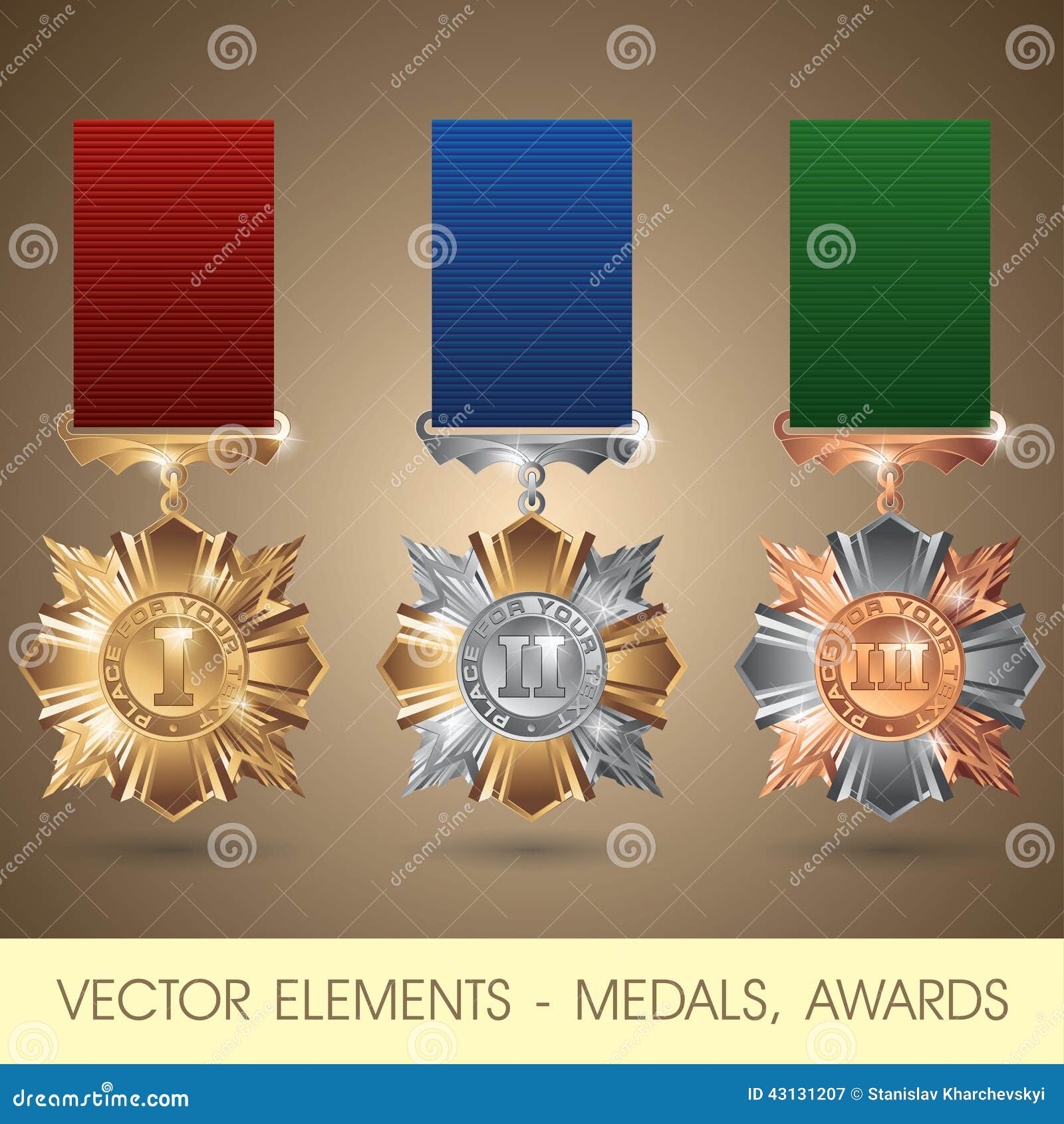 Vector Elements - Medals, Awards Stock Vector - Illustration of icon ...