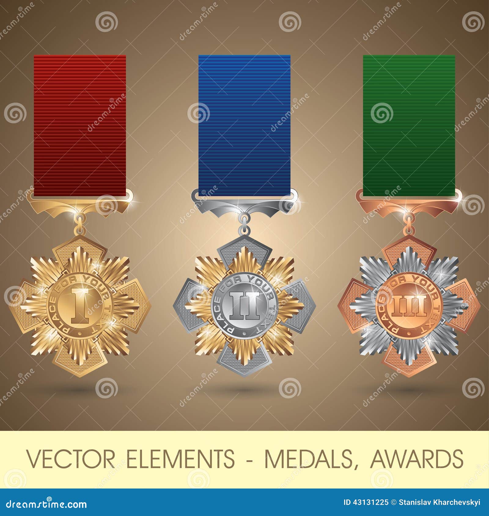 Vector Elements - Medals, Awards Stock Vector - Illustration of icon ...