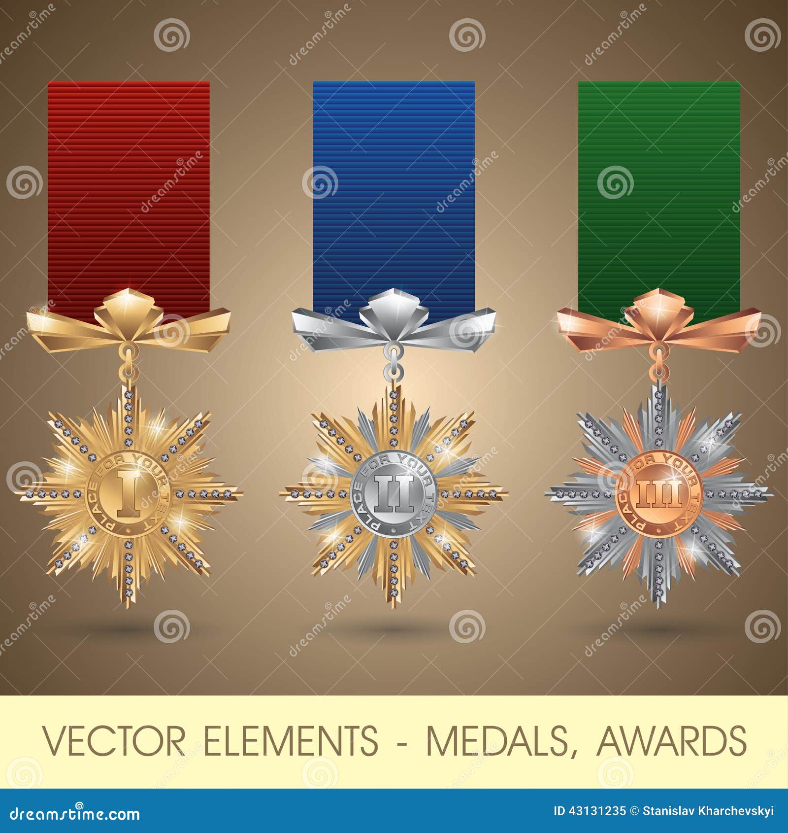 Vector Elements - Medals, Awards Stock Vector - Illustration of icon ...