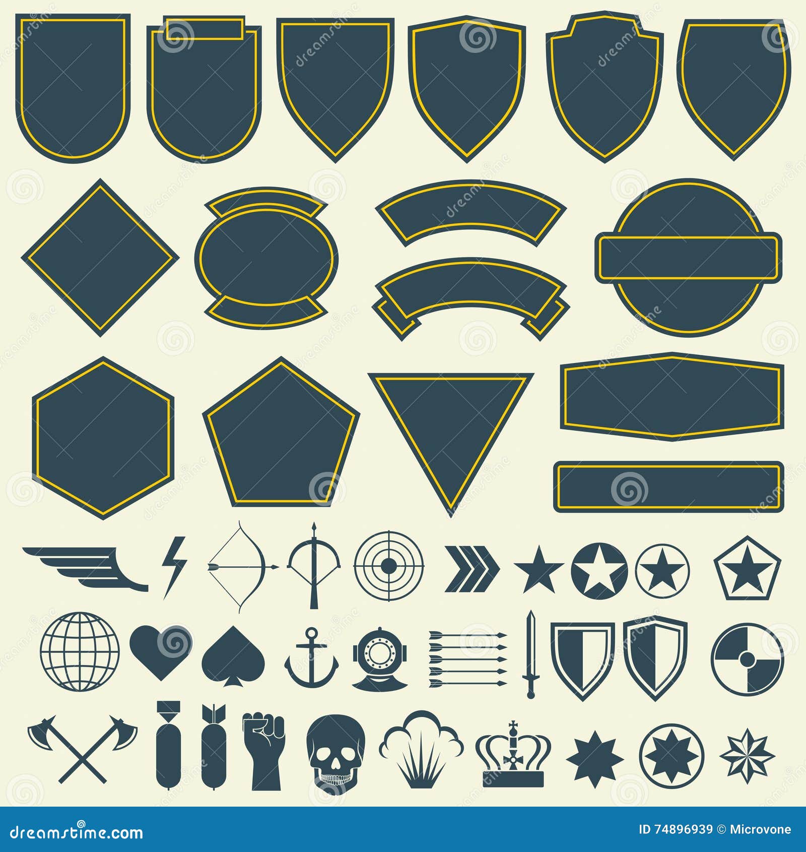Vector Elements for Military, Army Patches, Badges Set Stock Vector ...
