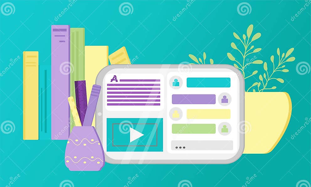 Vector Elements for Online Training and Courses, Digital Classroom ...