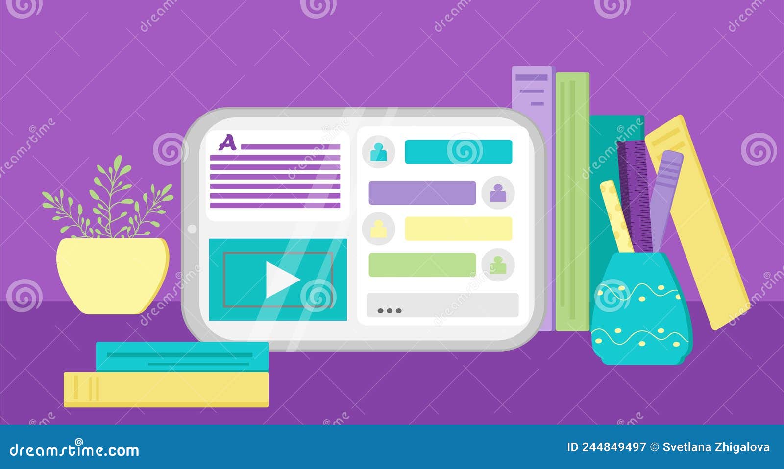 Vector Elements for Online Training and Courses, Digital Classroom ...