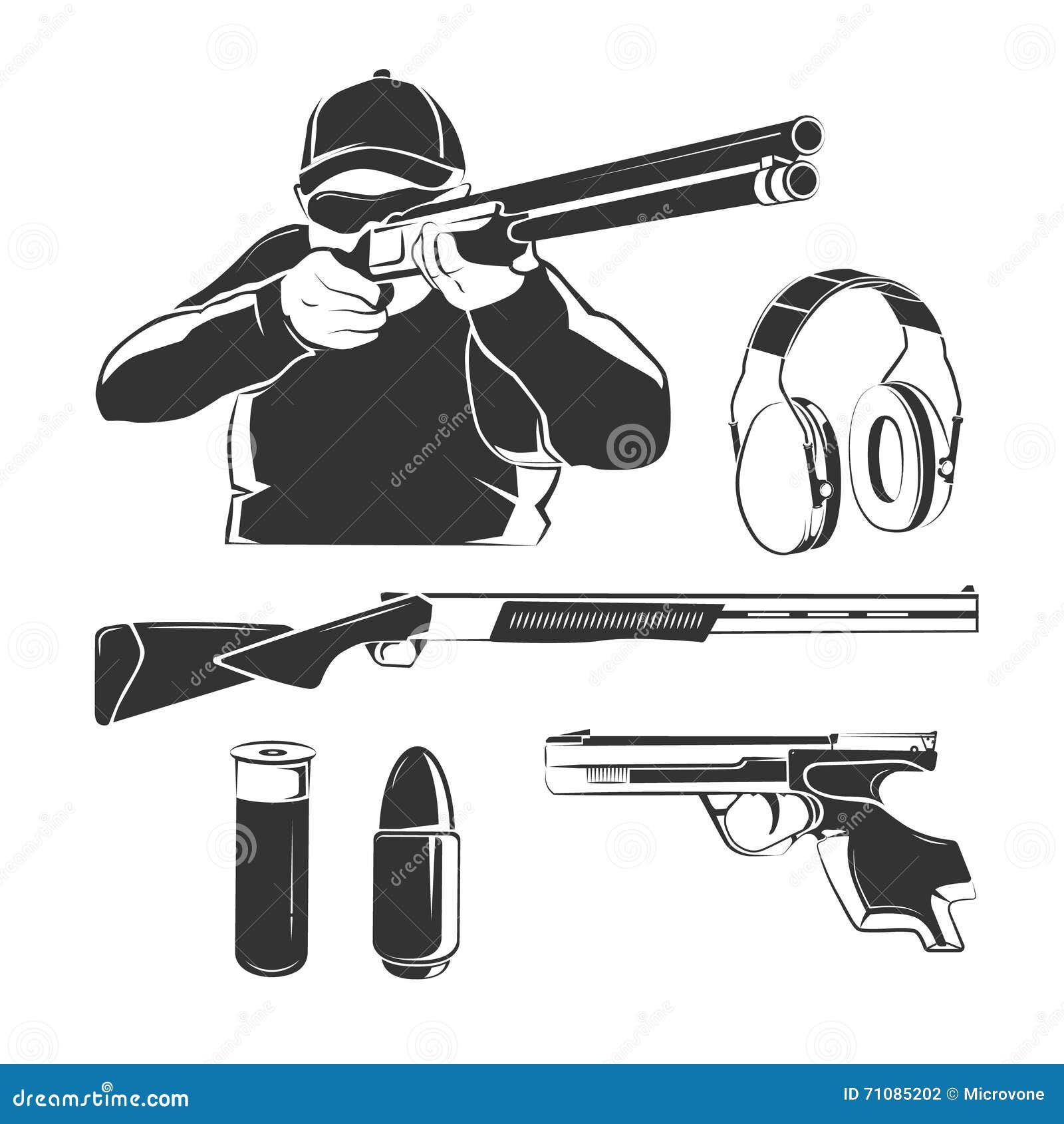 Vector Elements for Shooting Club Retro Labels, Emblems, Logos and ...