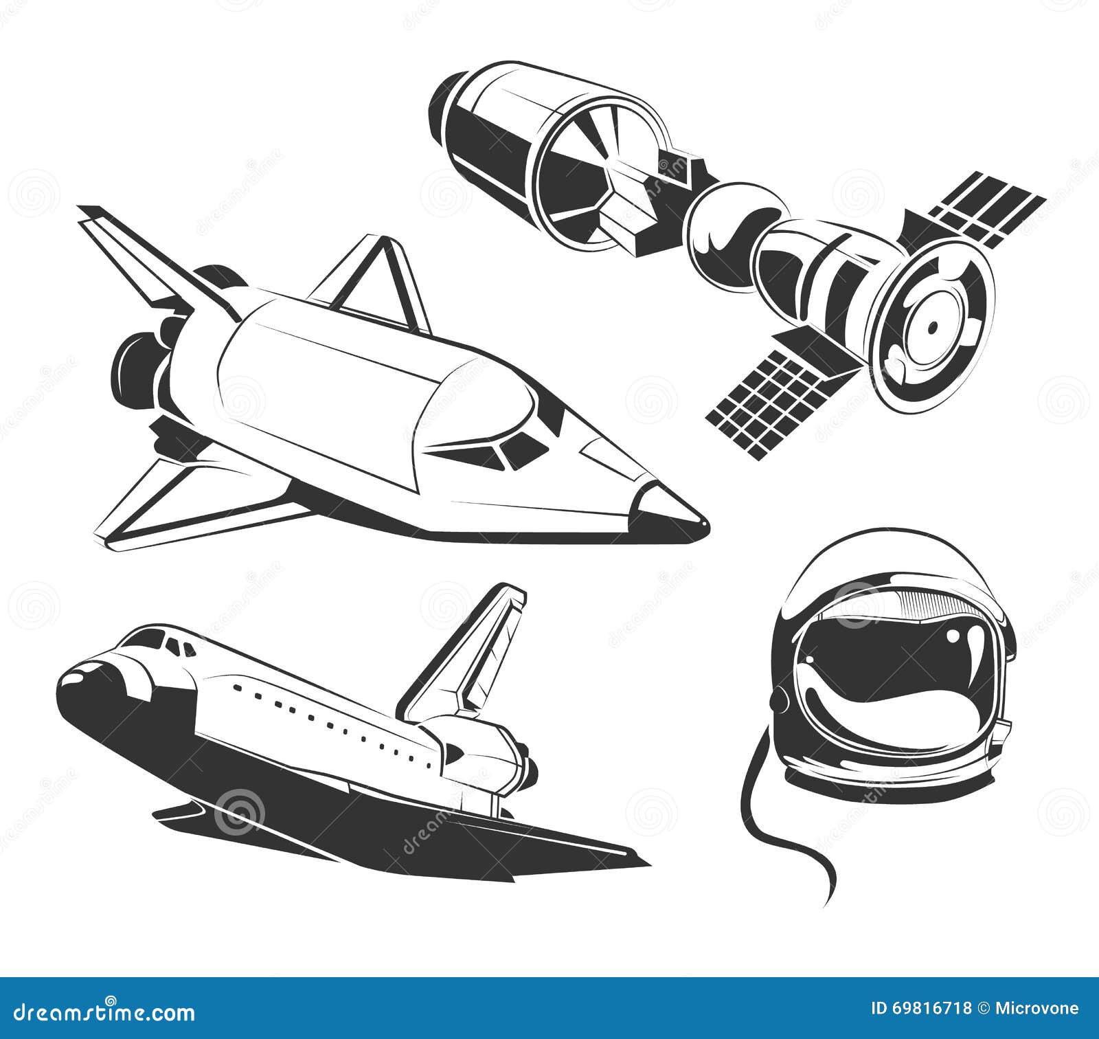Vector Elements for Vintage Space, Astronaut Labels and Emblems Stock ...