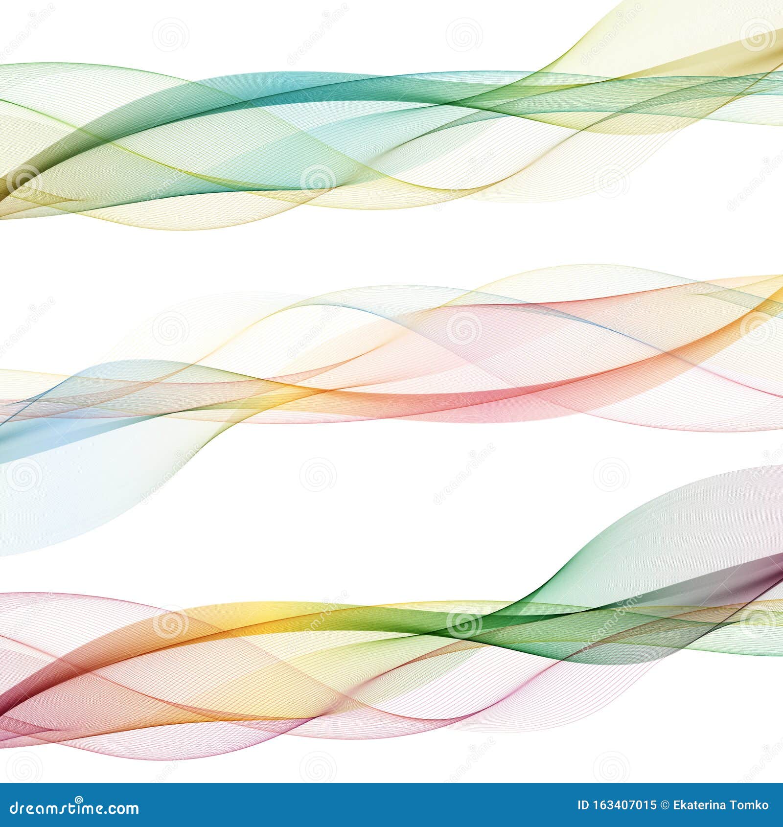 Vector Elements with Wavy Lines for Print and Web Design. Set of ...