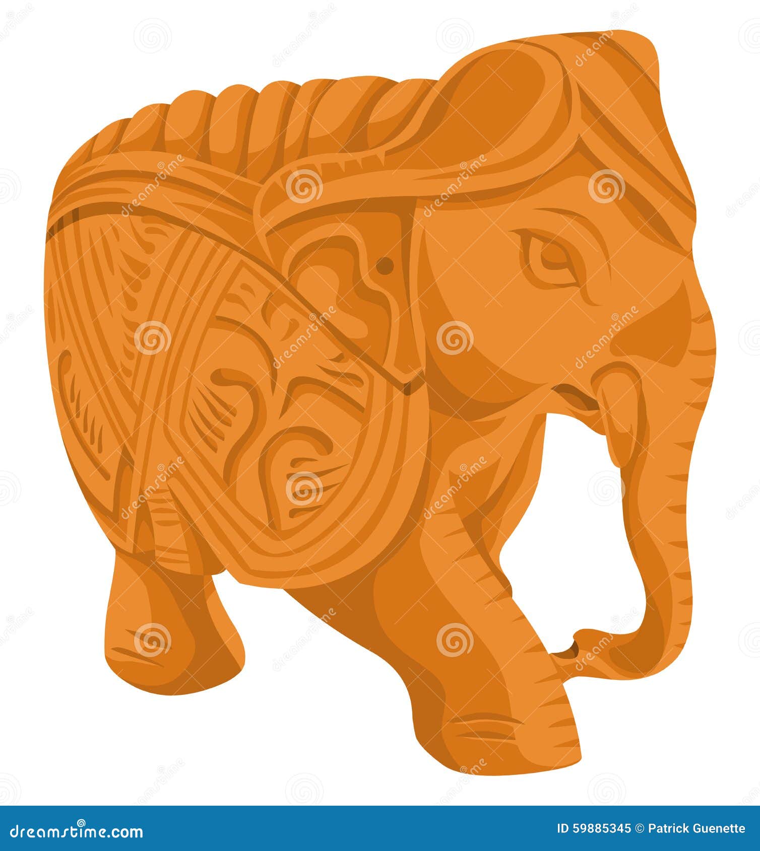 Vector of elephant statue. stock vector. Illustration of wild - 59885345