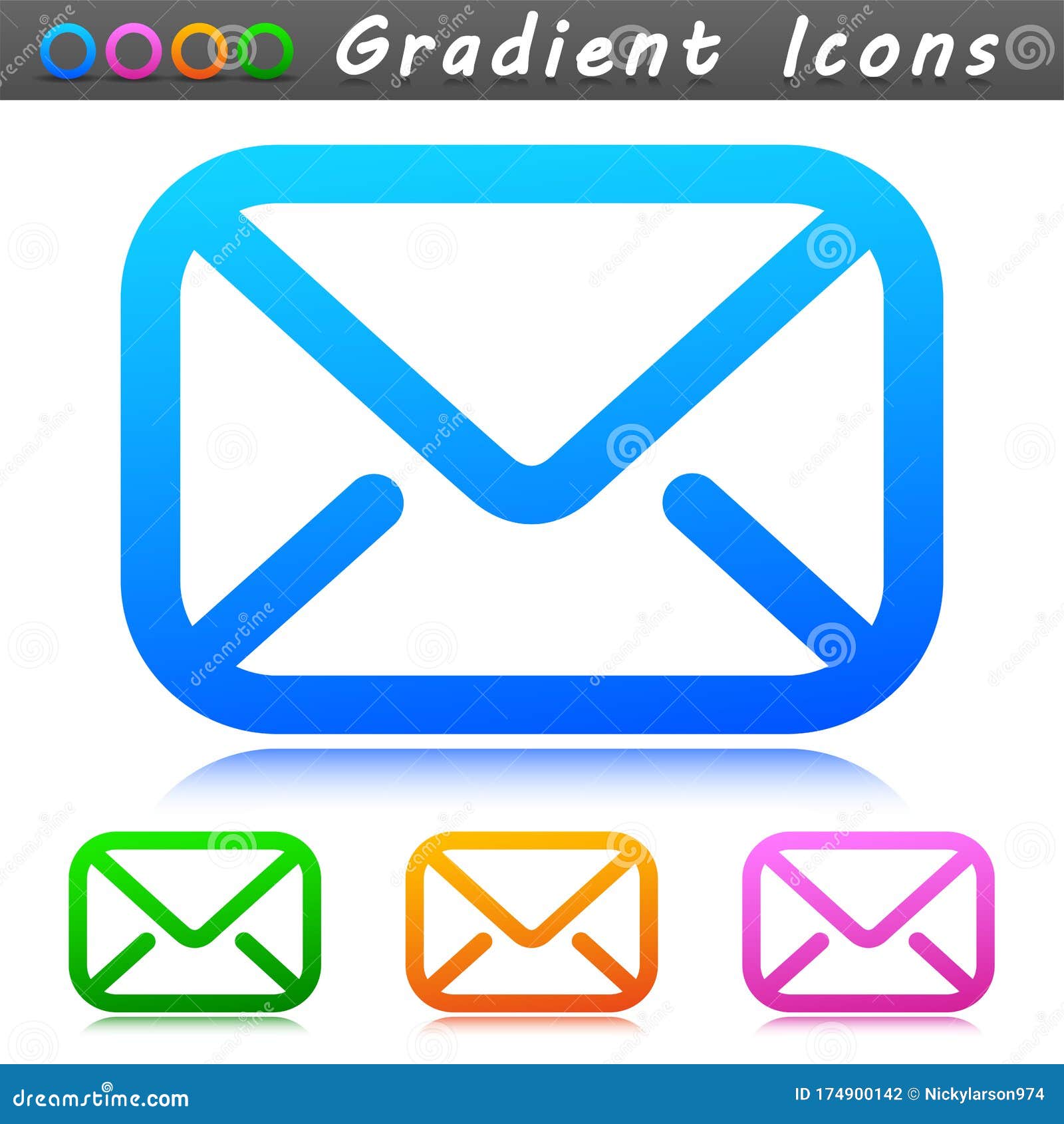 Vector Email Design Symbol Icon Stock Vector - Illustration of pink ...