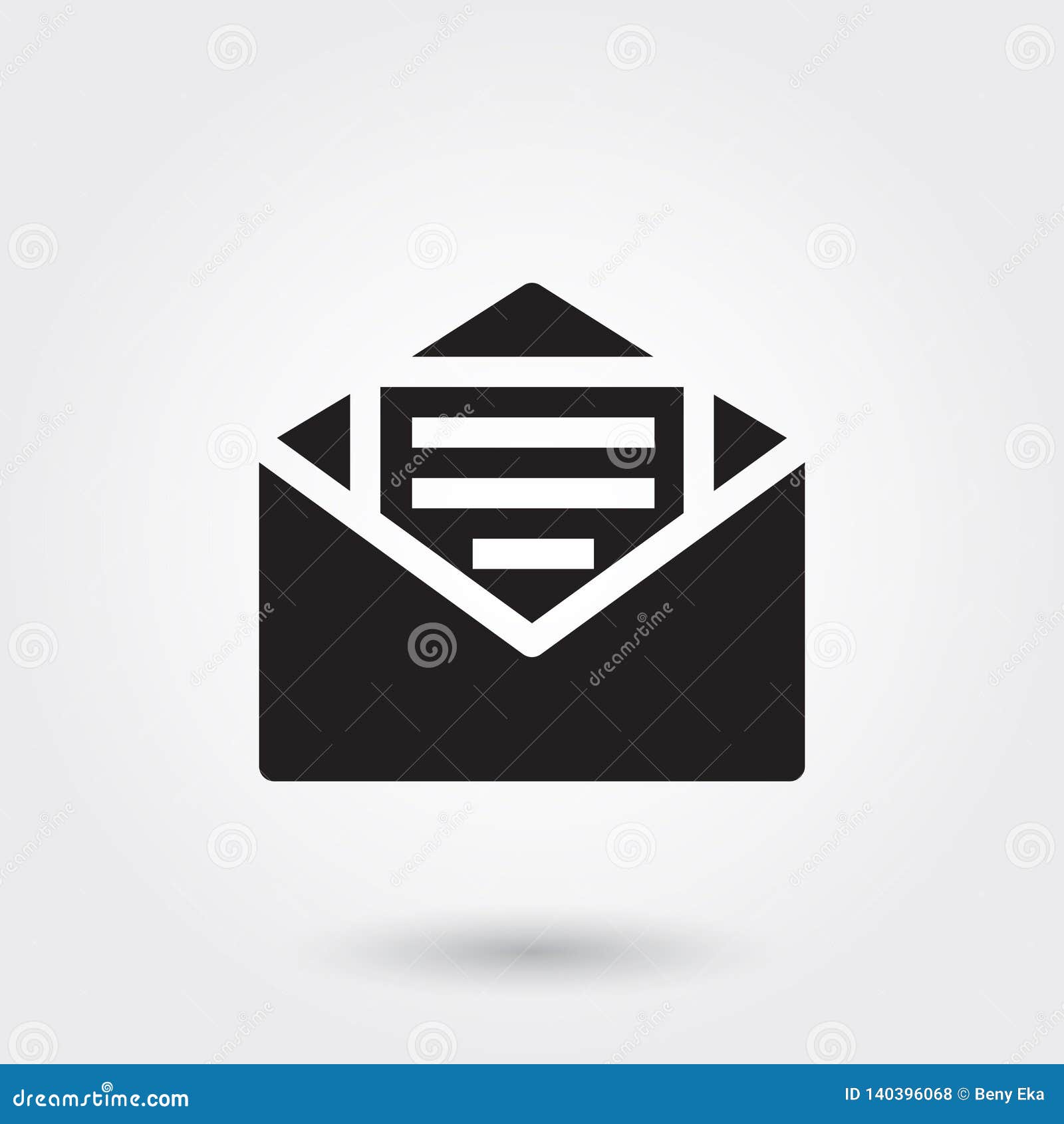 Vector, Email Message Glyph Icon Perfect for Website, Mobile Apps ...