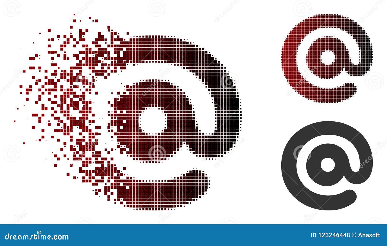 Dissipated Pixel Halftone Email Symbol Icon Stock Vector - Illustration ...