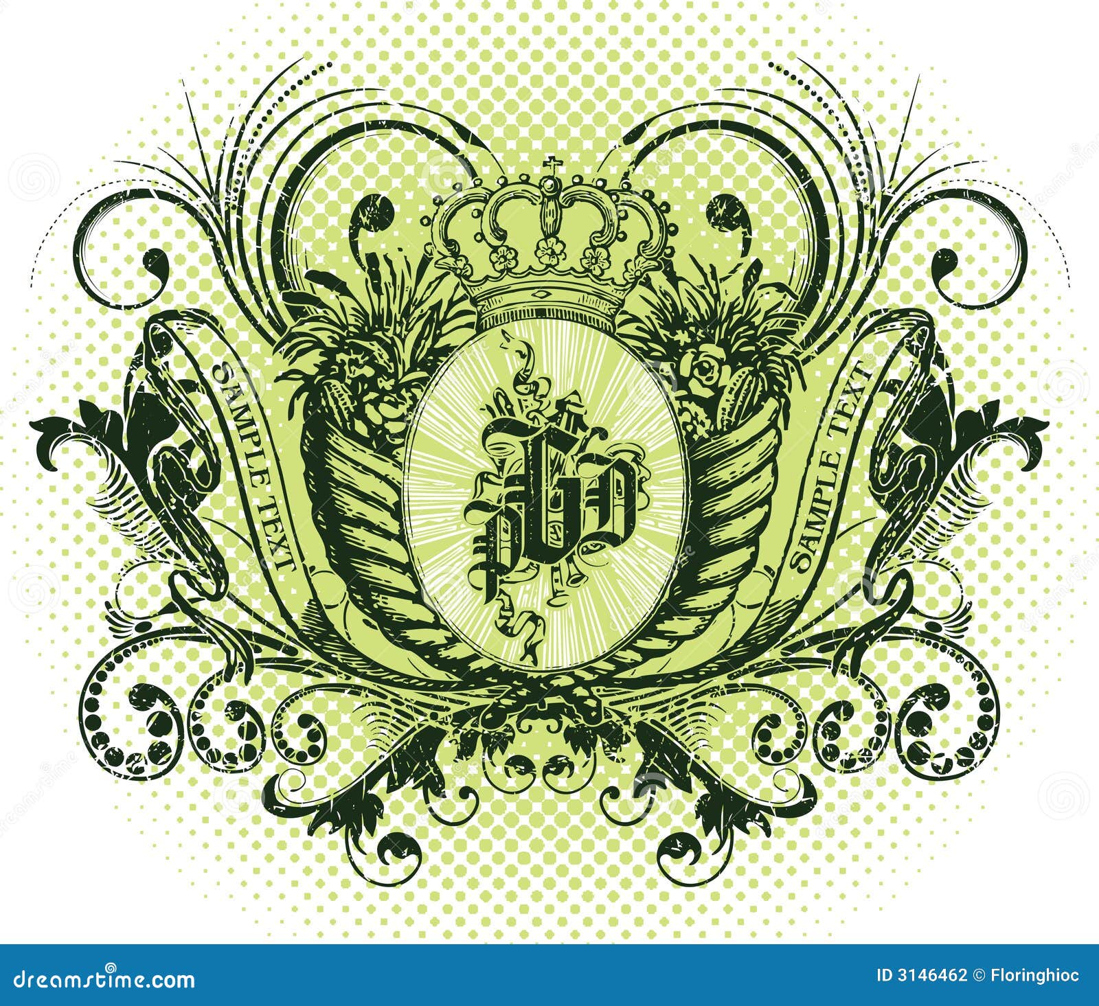 Vector emblem stock vector. Illustration of banner, floral - 3146462