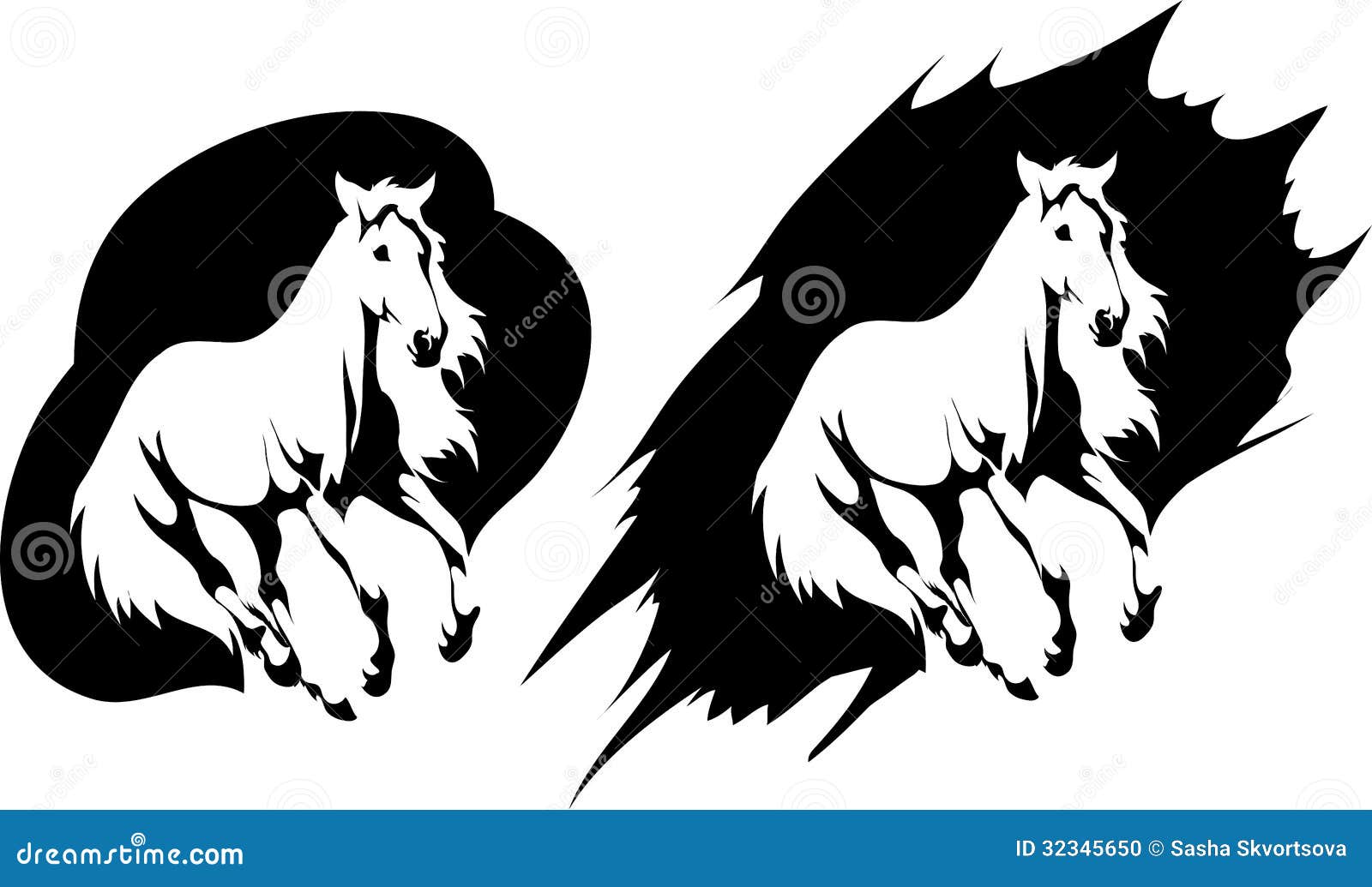 Vector Emblem Depicting Galloping Horse Stock Vector - Illustration of ...