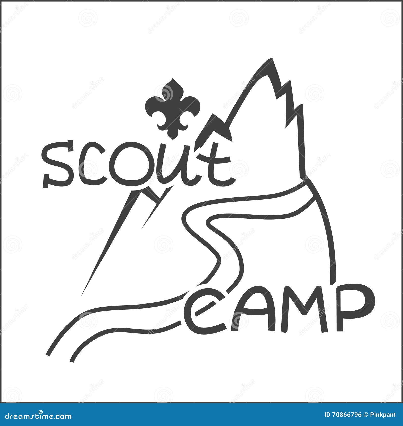 Vector emblem Scout camp stock vector. Illustration of expedition ...