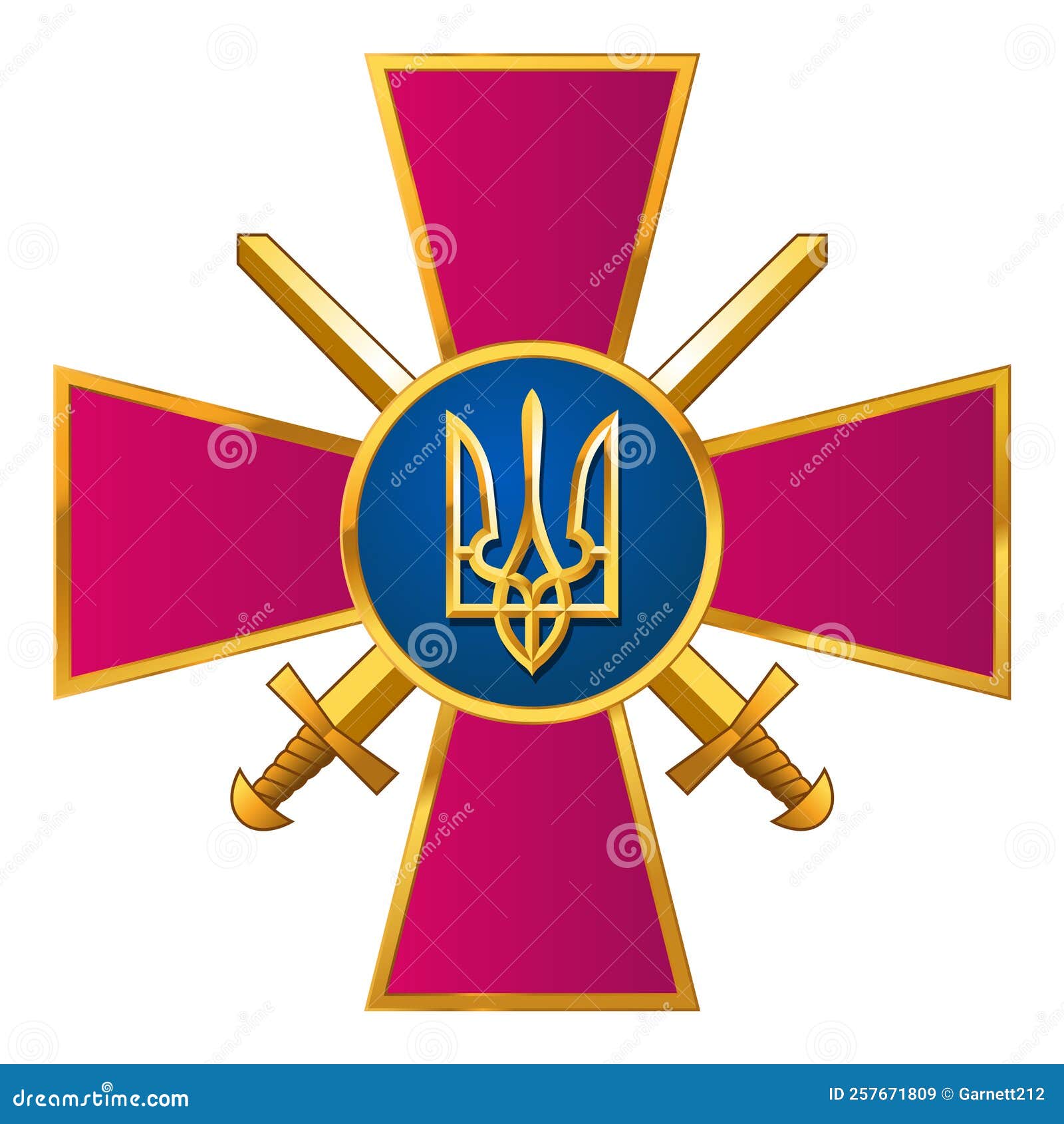 Vector Emblem of the Ukrainian Ground Forces. Golden Gradient Stock ...