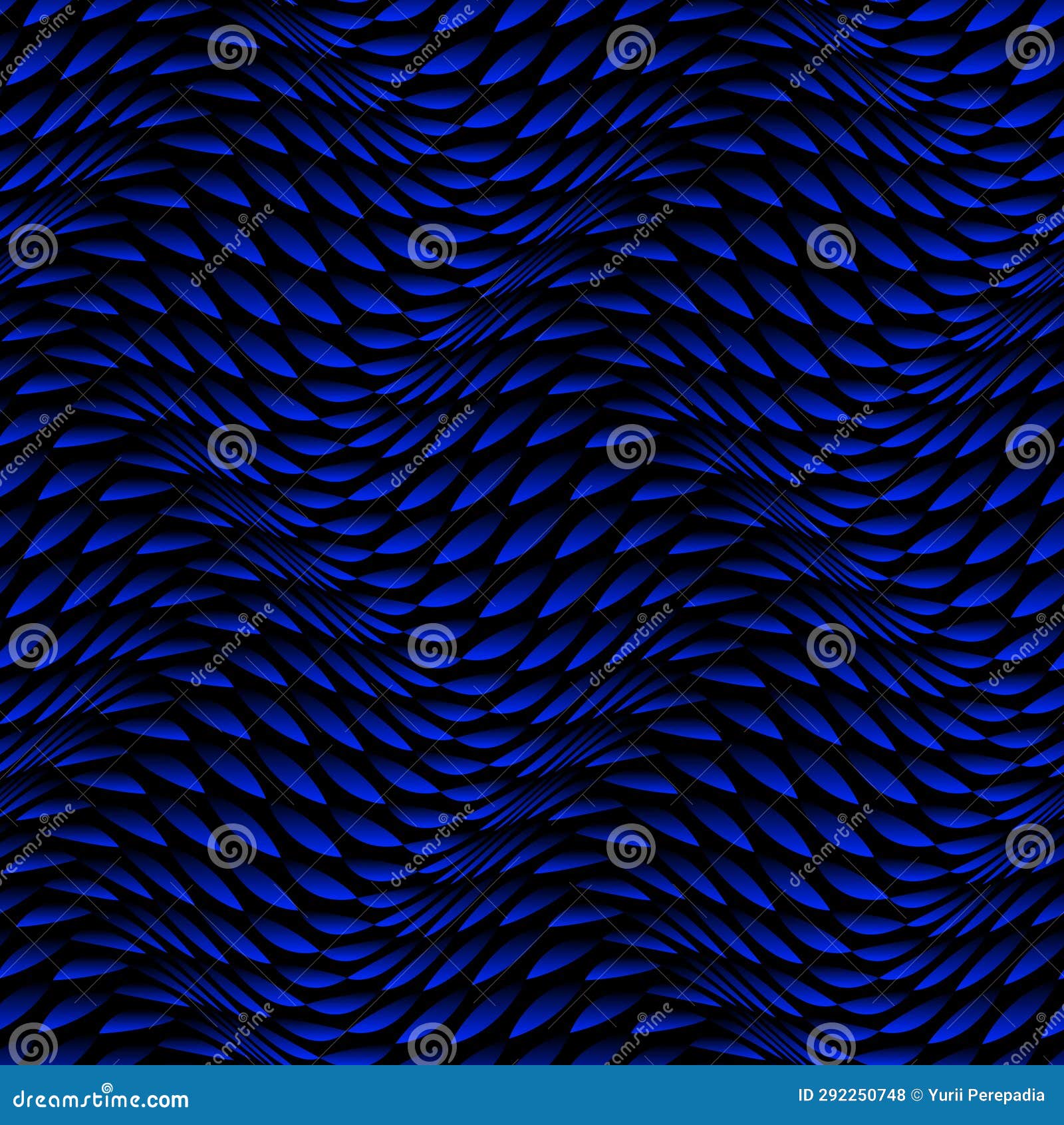 Vector Embossed Repeatable Scaly Pattern. Optical Art Blue and Black ...