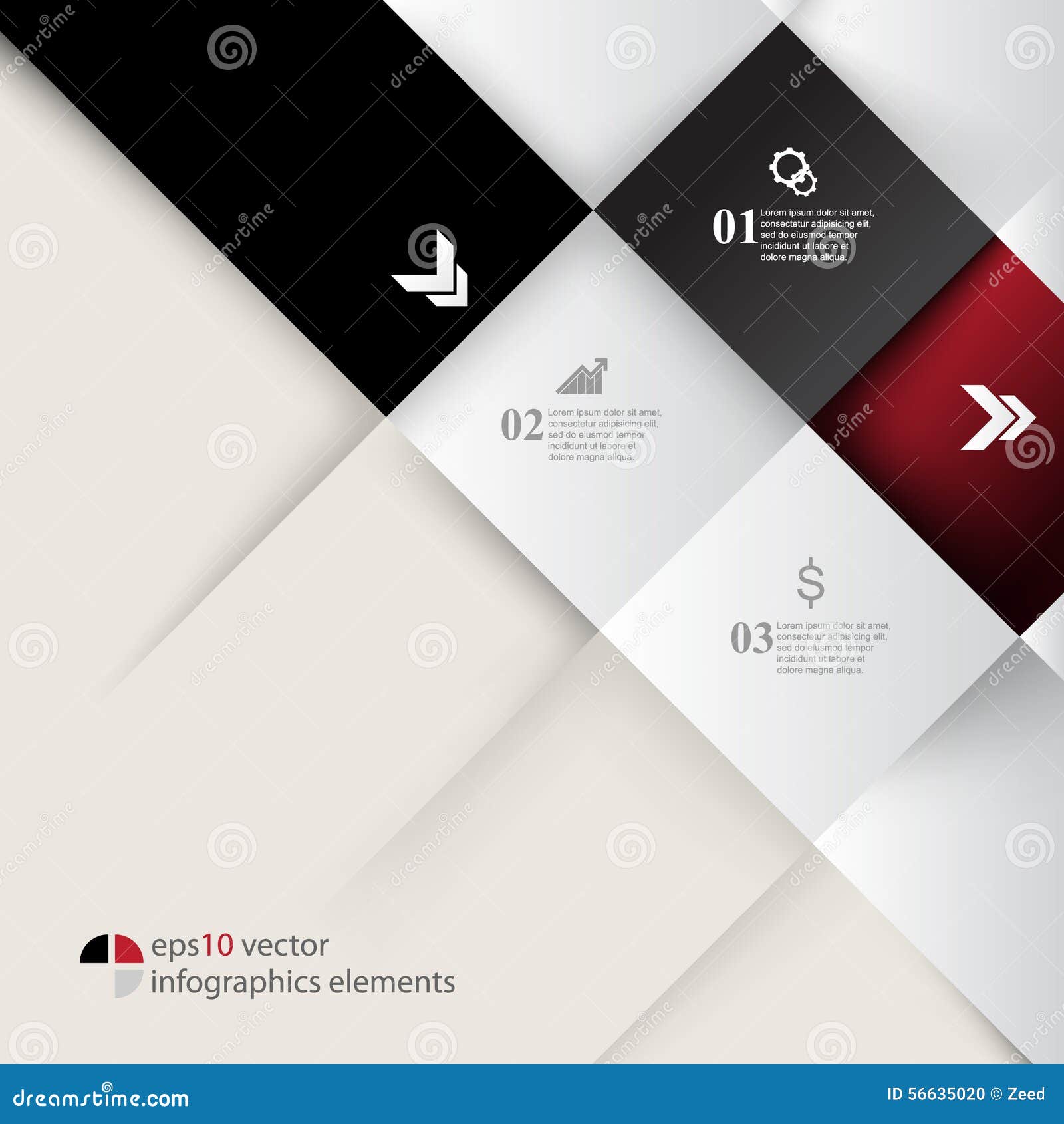 Vector Embossed Squares Infographics Background Stock Vector ...