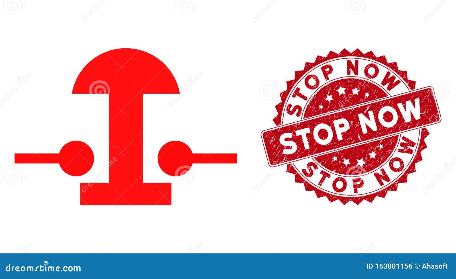 Emergency Stop Button Icon with Distress Stop Now Seal Stock ...