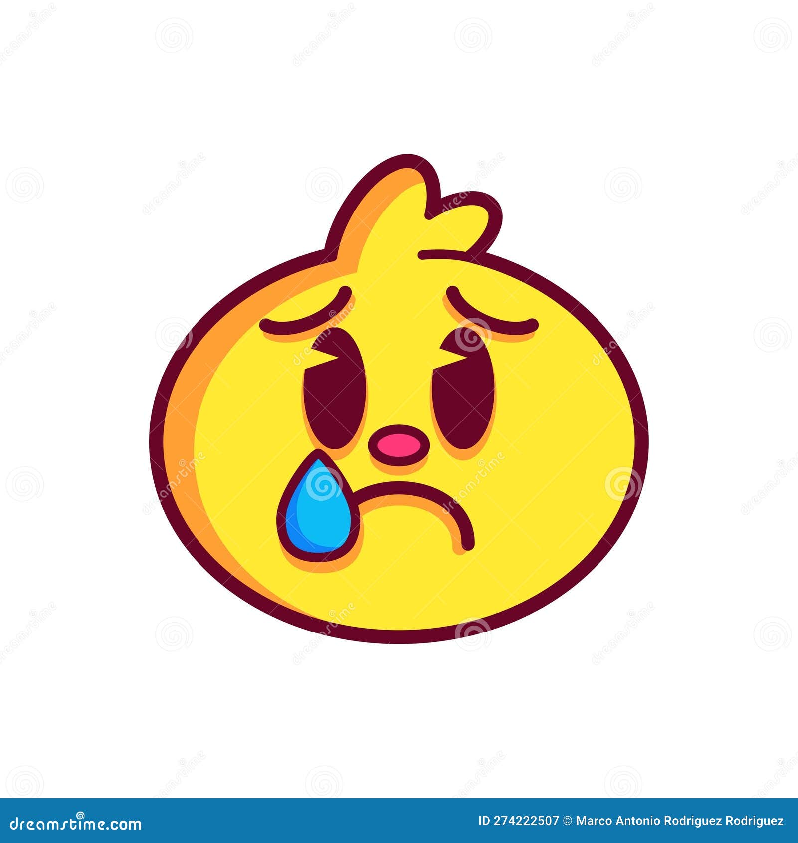 Vector Emoji Cute Face Crying Face Illustration Isolated Stock Vector ...