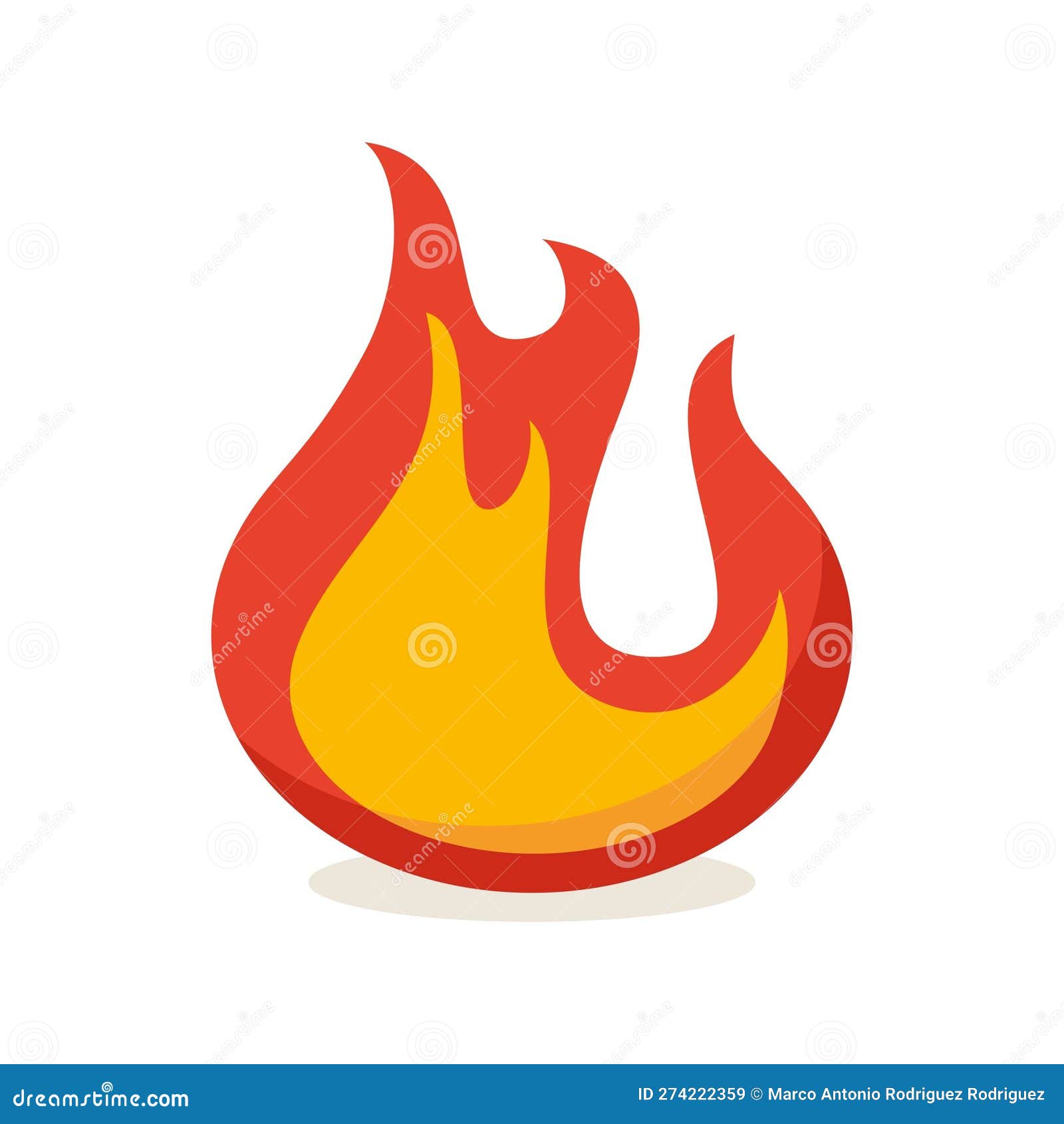Vector Emoji Cute Fire Illustration Isolated Stock Vector ...