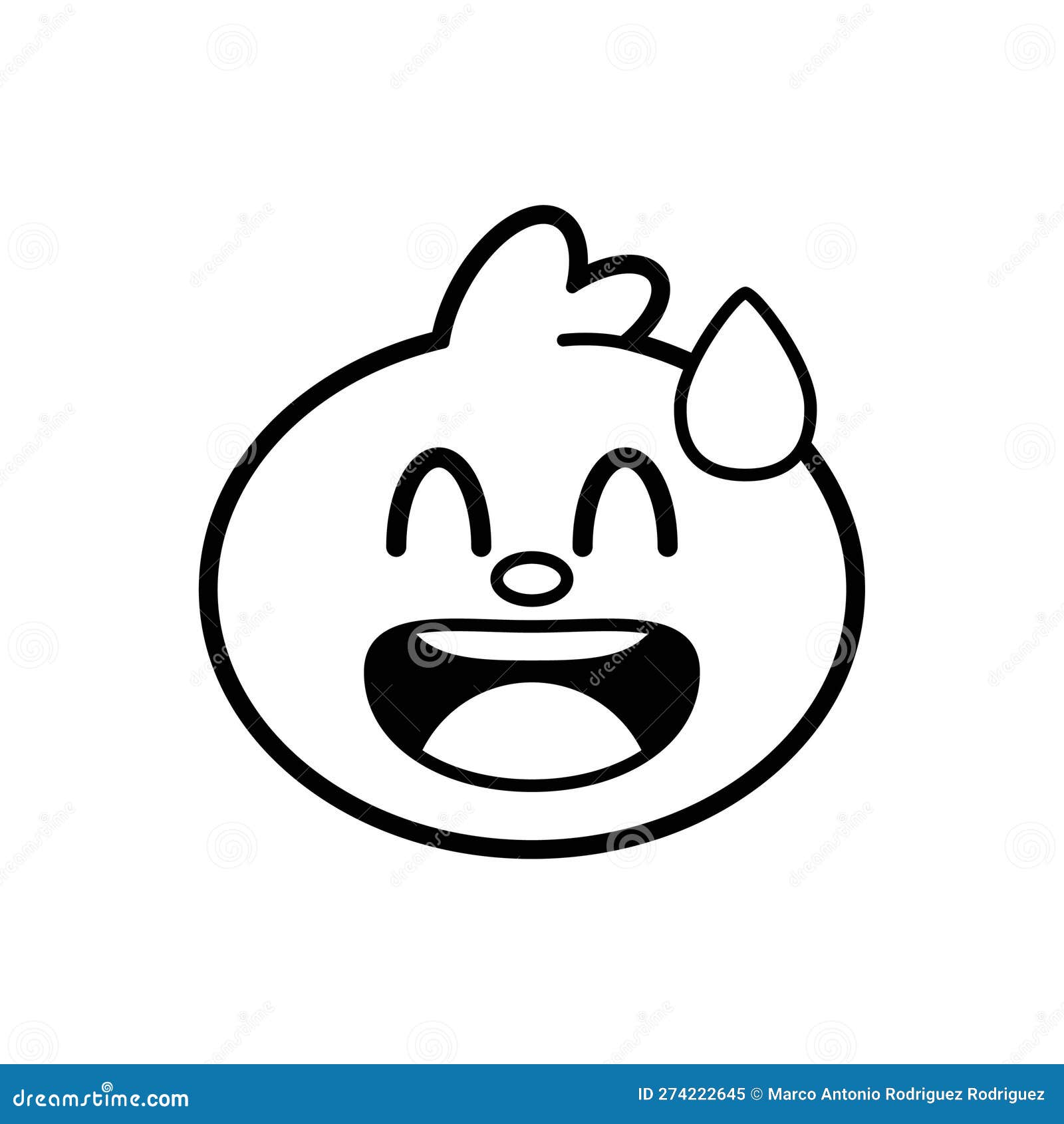 Vector Emoji Cute Grinning Face with Sweat Illustration Isolated Stock ...