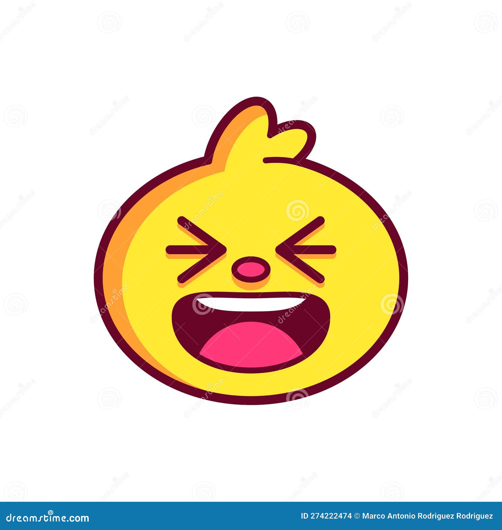 Vector Emoji Cute Grinning Squinting Face Illustration Isolated Stock ...