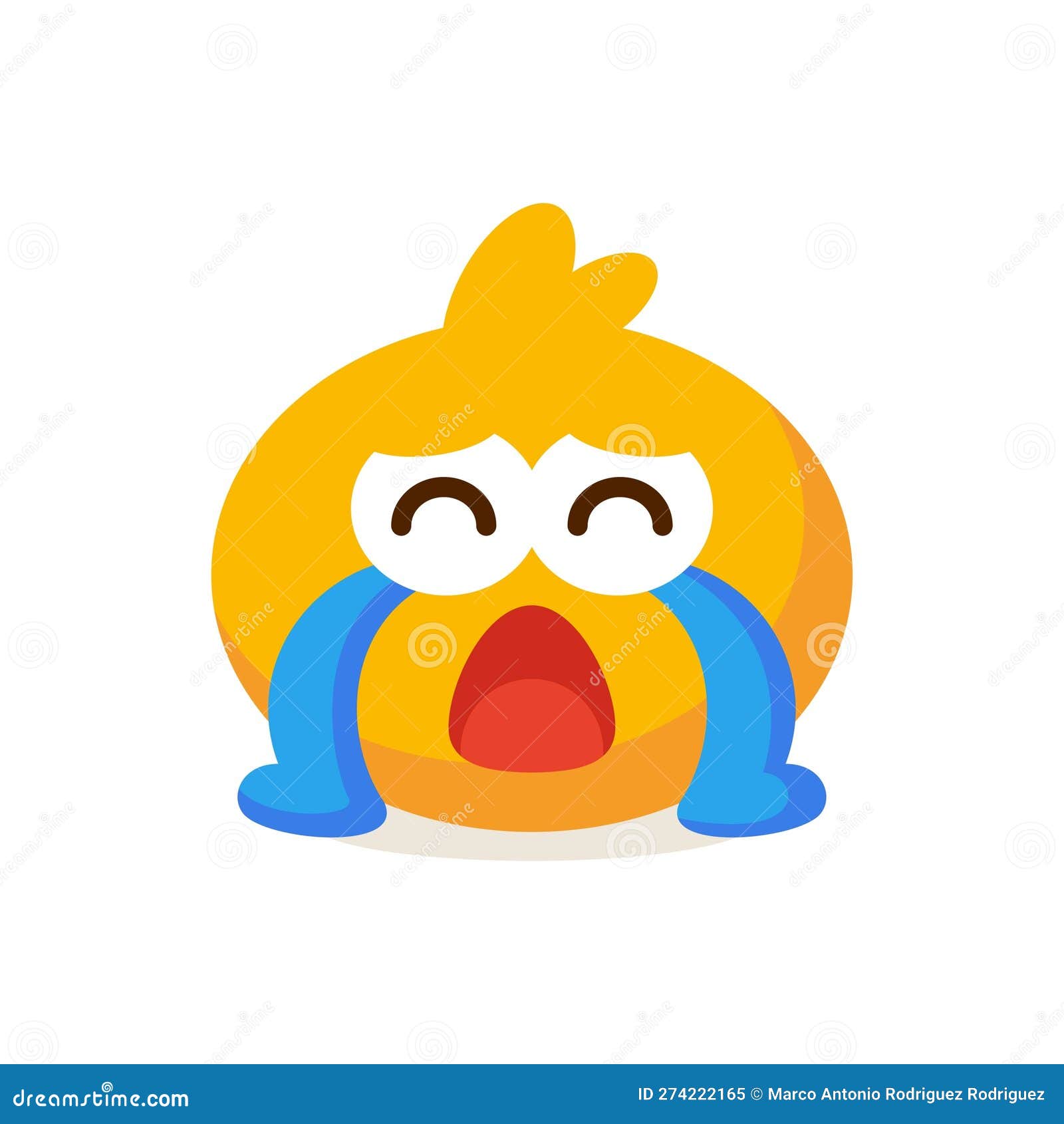 Vector Emoji Cute Loudly Crying Face Illustration Isolated Editorial ...