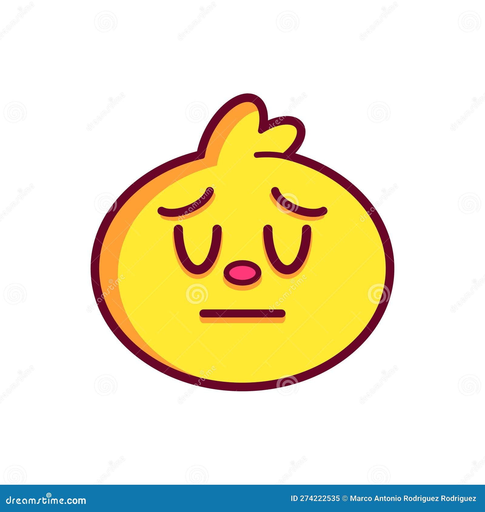 Pensive Face Emoji Icon Flat Style. Afraid Emoticon Round Symbol ...