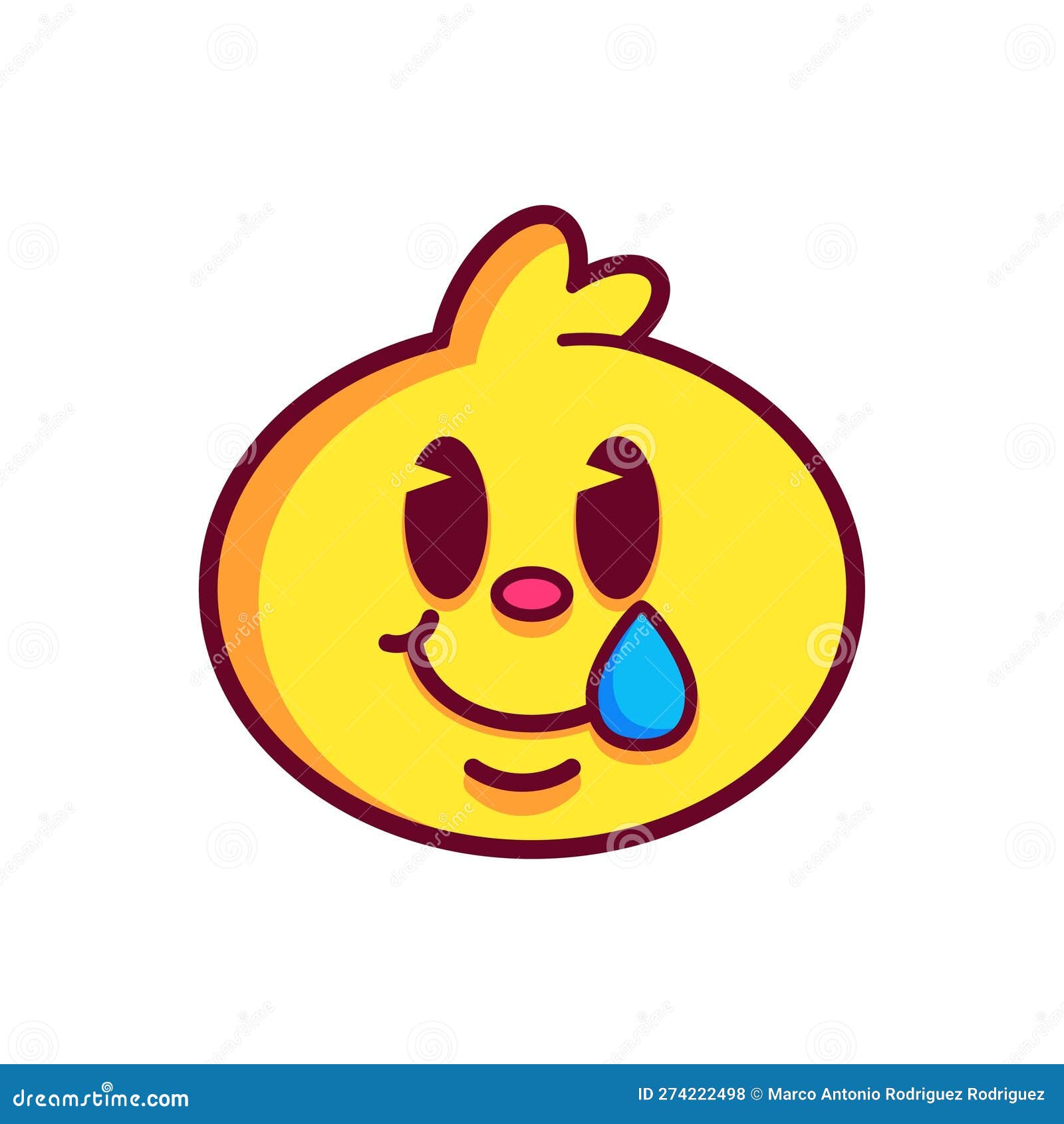 Vector Emoji Cute Smiling Face with Tear Illustration Isolated Stock ...