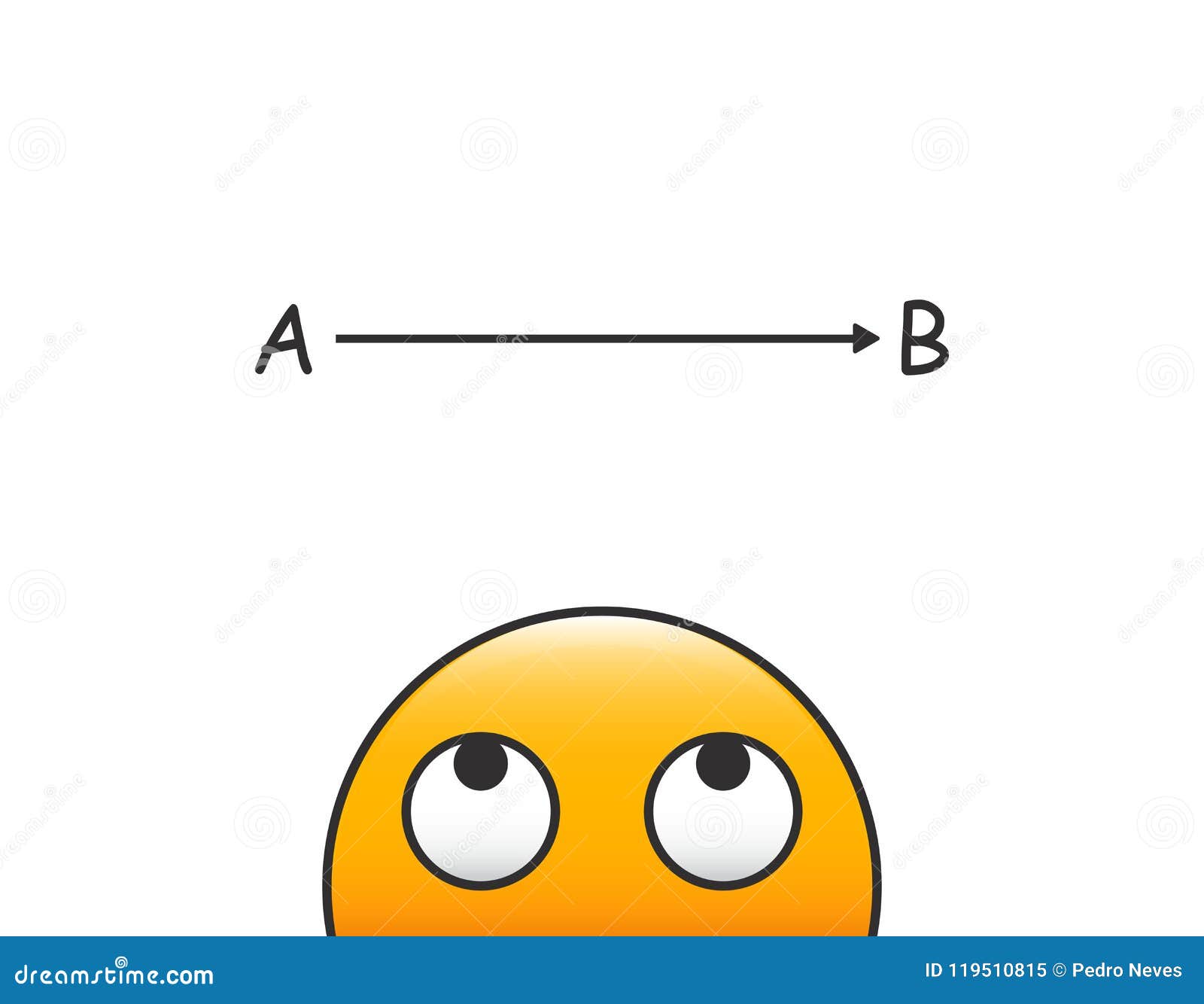 Vector Emoticon Head Looking at Problem Solving Process Going from ...