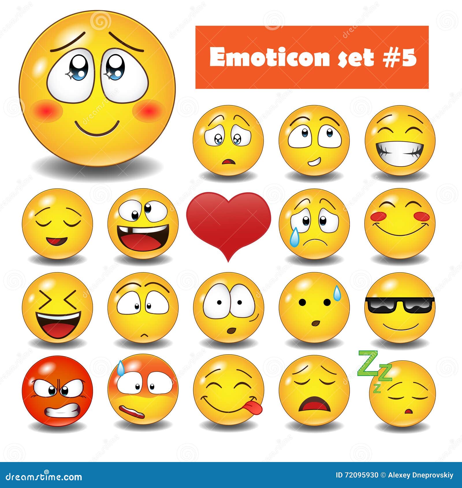 Vector Emotional Face Icons Stock Vector - Illustration of expression ...