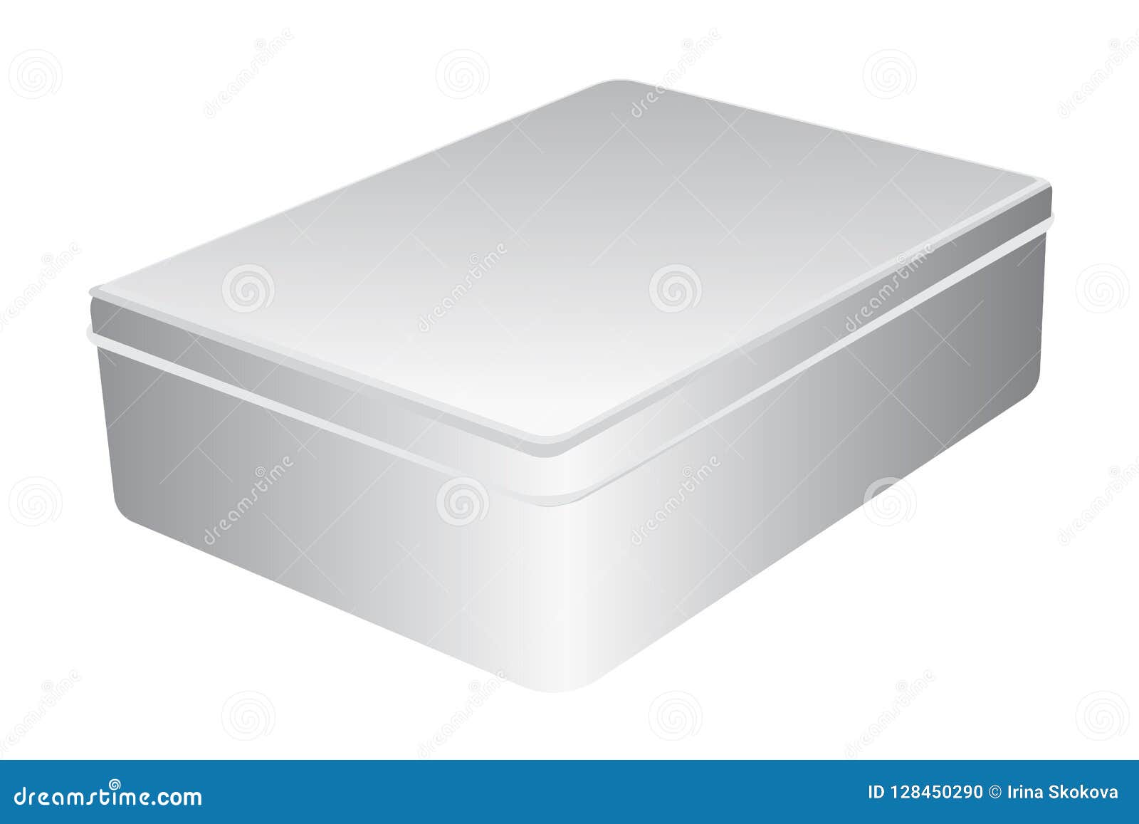 Vector Emplate of Metal Closed Box . Gift Box Stock Vector ...