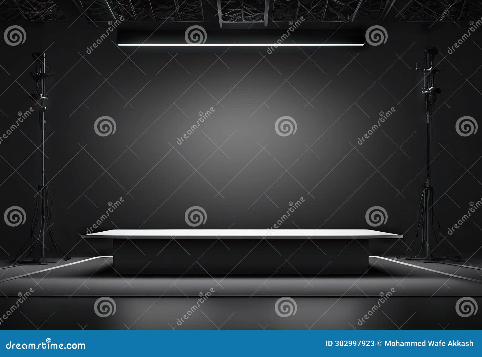Vector Empty Black Color Studio Table Room Background Product Display ...