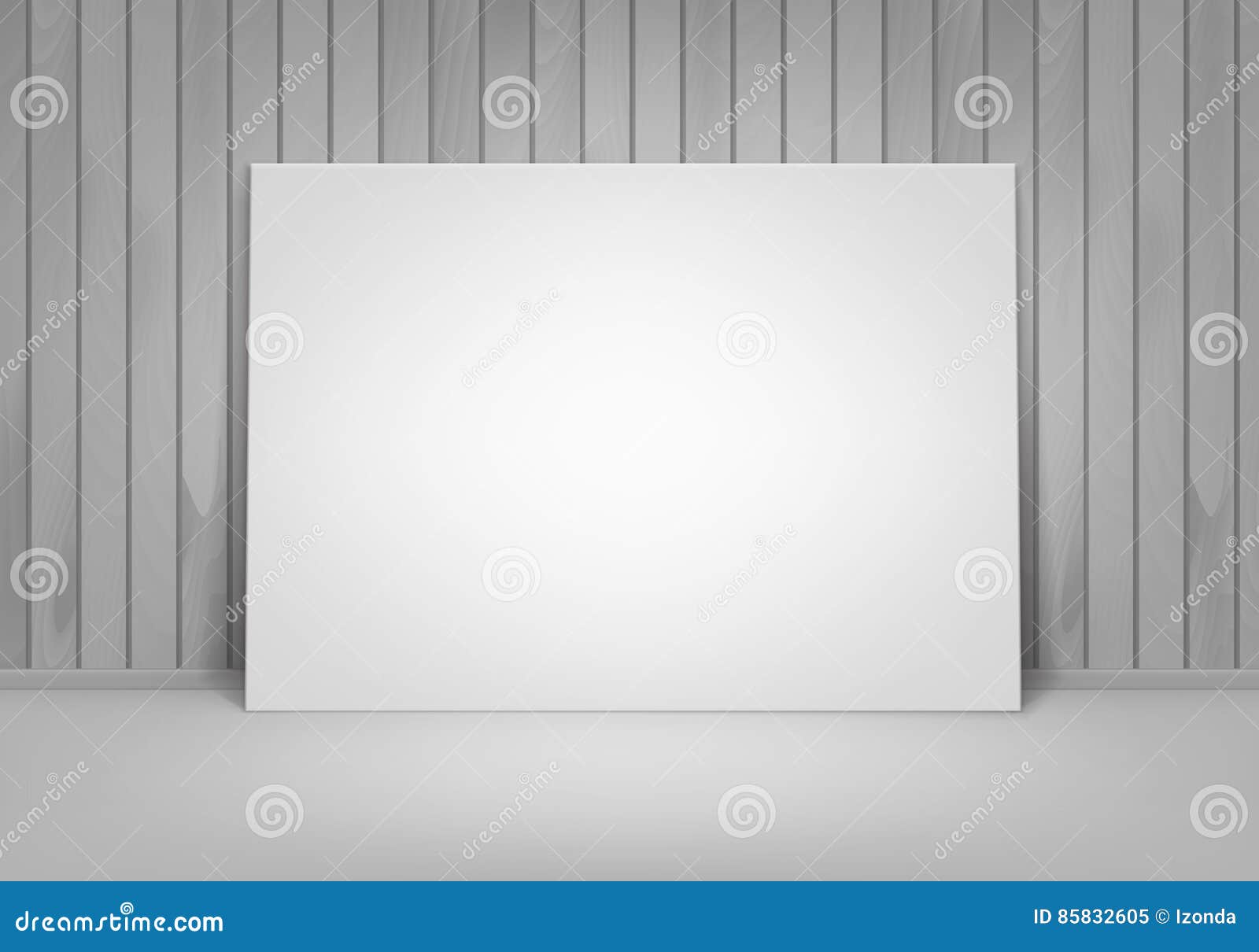 Vector Empty Blank White Poster Picture Frame Standing on Floor with ...