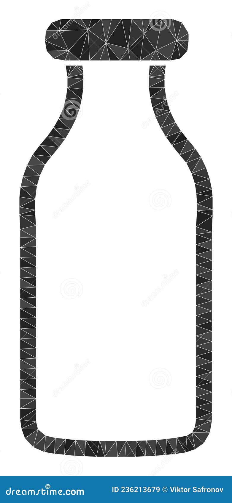 Vector Empty Bottle Polygonal Icon Stock Vector - Illustration of flat ...