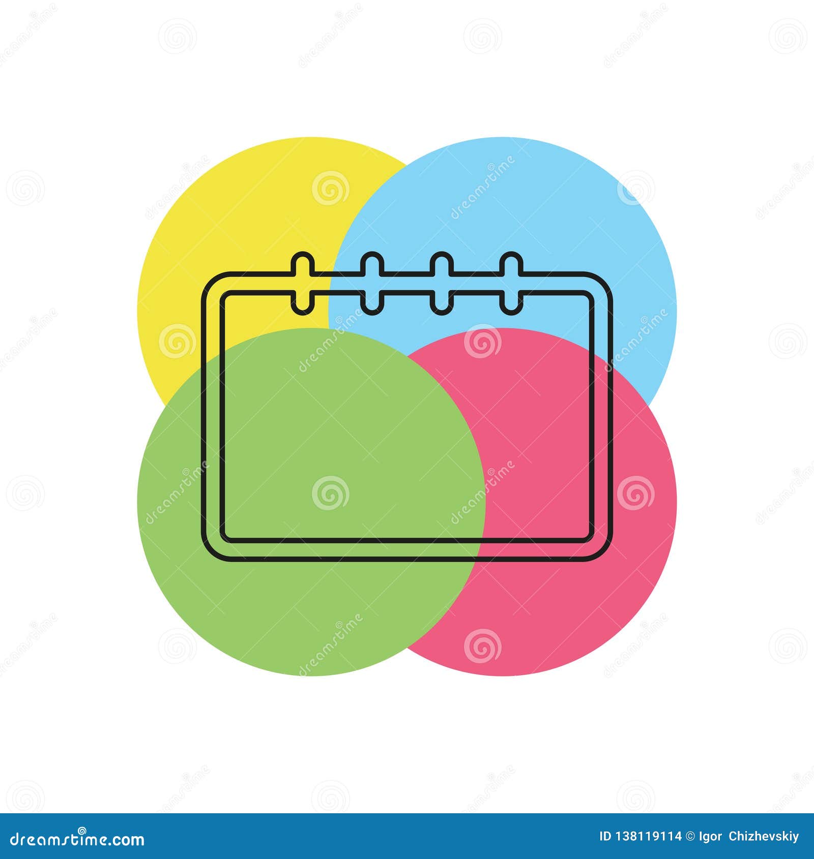 Vector Empty Calendar Icon, Calendar Symbol Stock Illustration ...