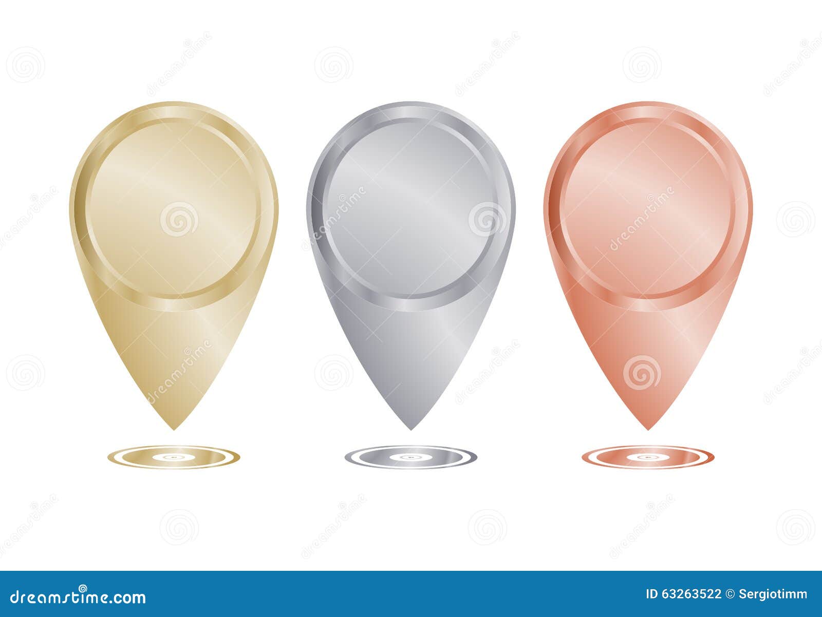 Vector Empty Labels On The Map Of Gold Silver And Bronze ...